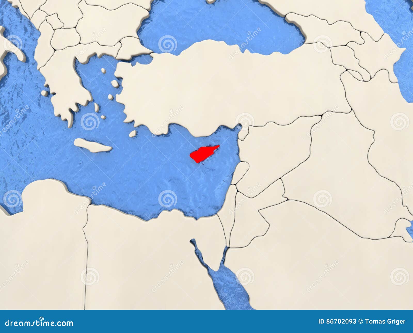 Il Cipro sulla mappa illustrazione di stock. Illustrazione di paese ...