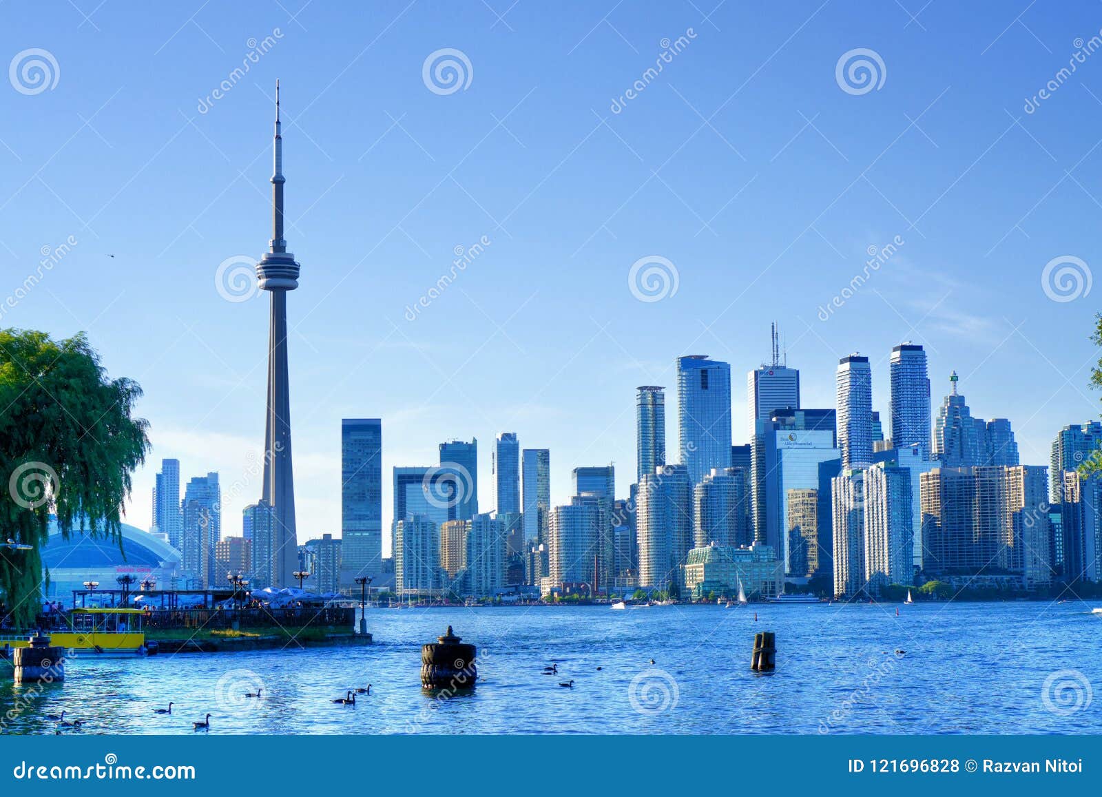 Il CN Si Eleva E Toronto Del Centro, Canada Visto Dal Lago Ontario ...