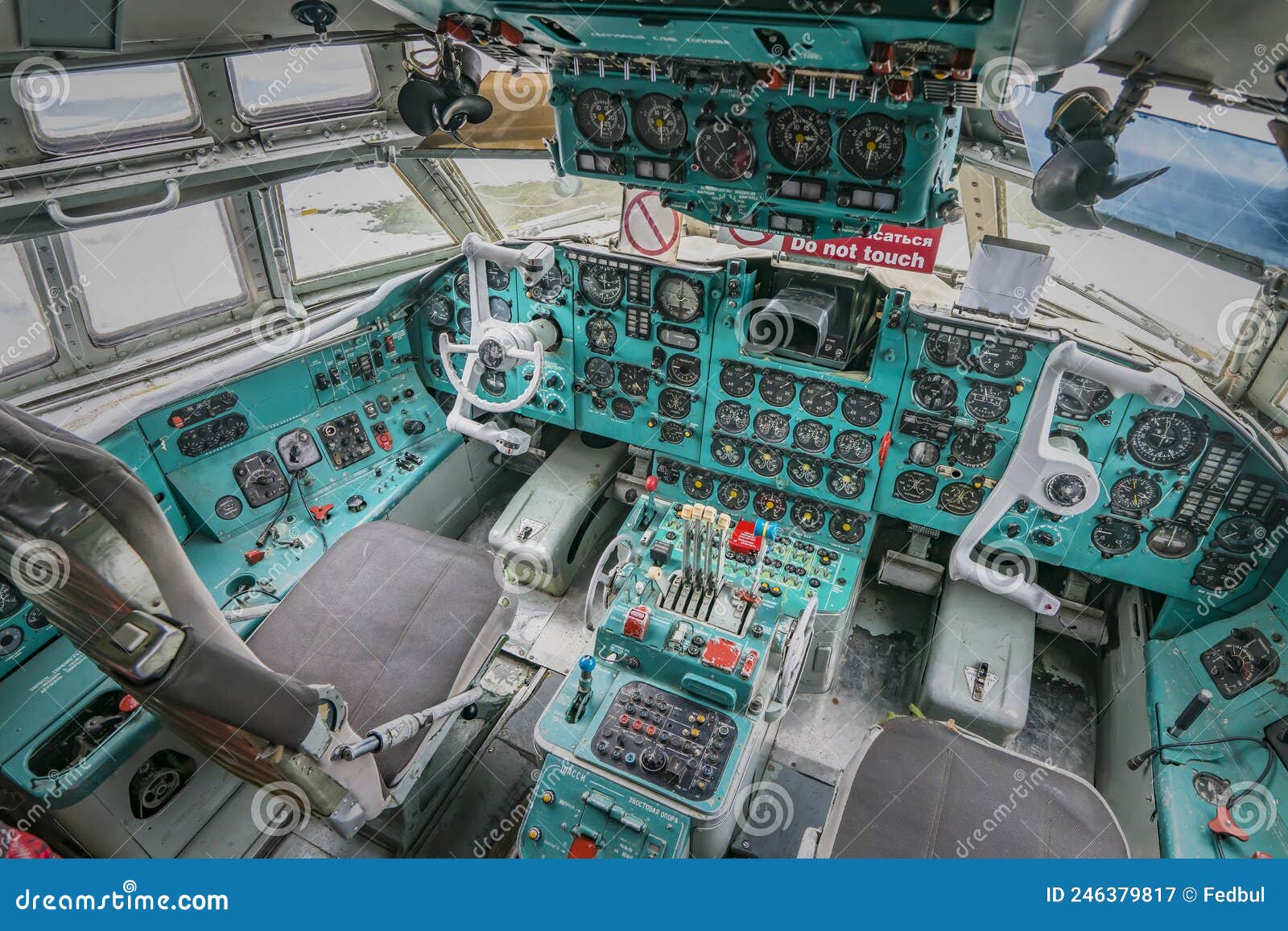 IL-62 Cockpit. Aircraft Interior, Cockpit View Inside the Airliner ...