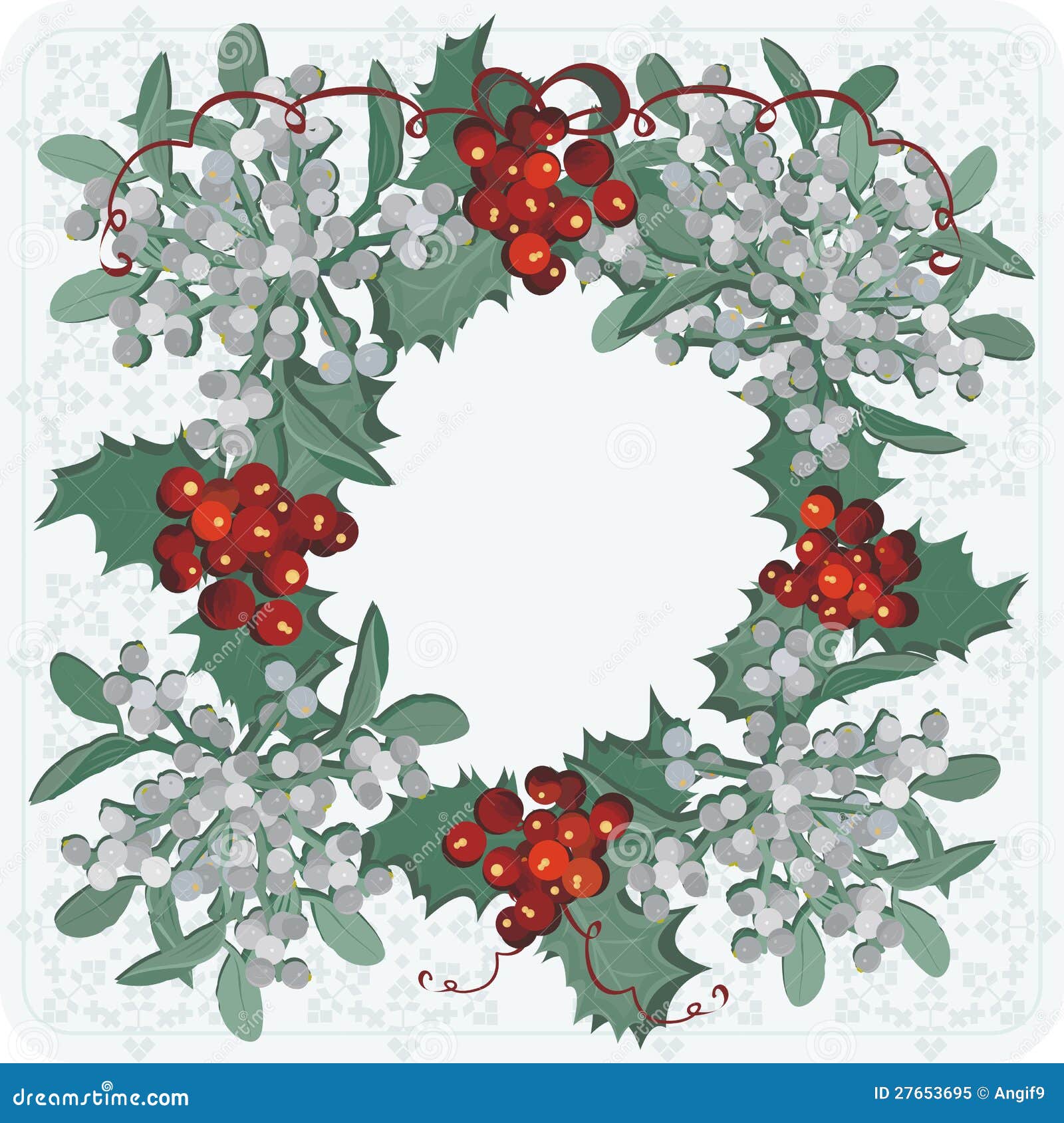 Il Colore Rosso Ed Il Bianco Del Vischio Illustrazione Vettoriale ...