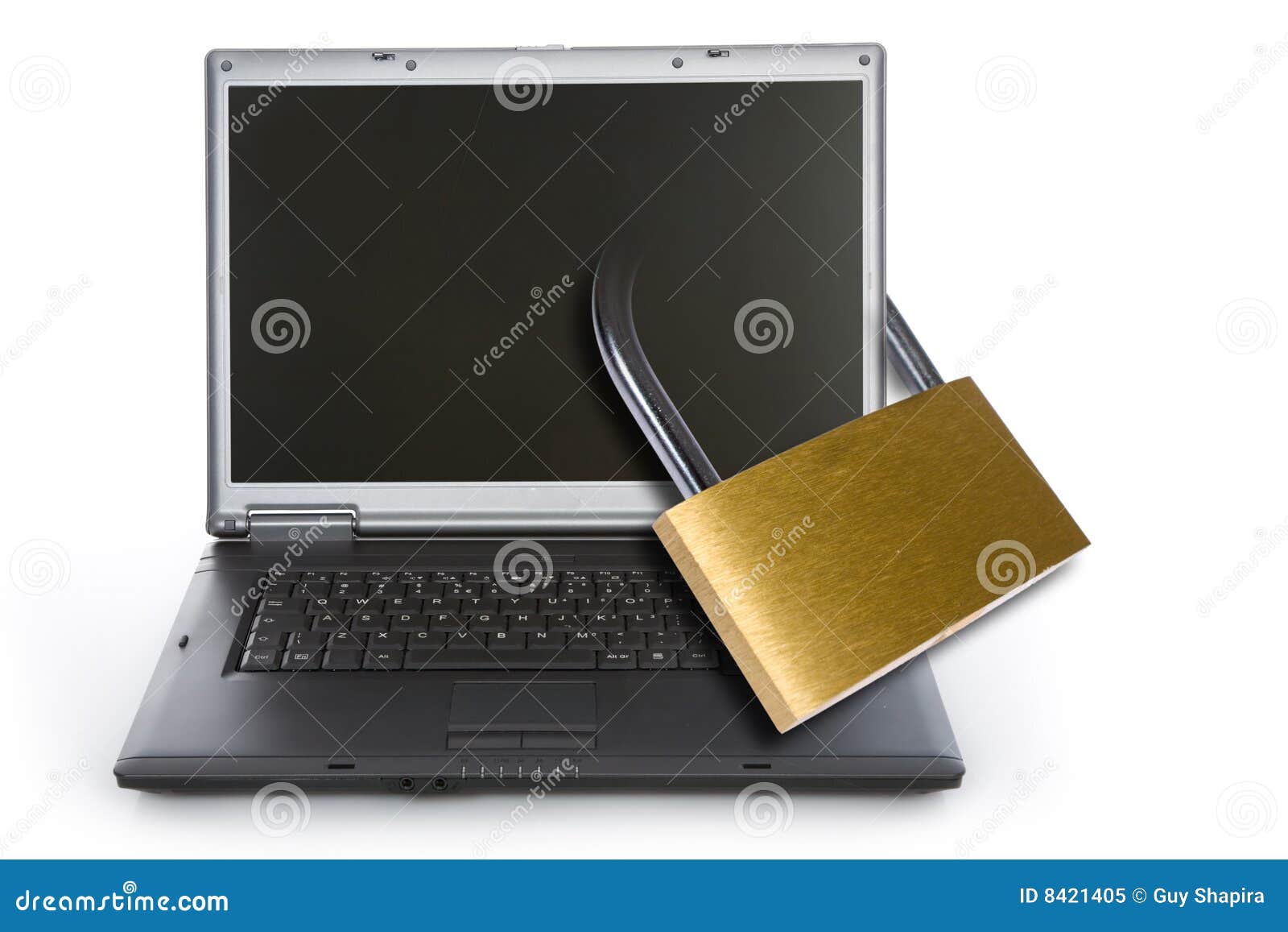 Il Computer Portatile Ha Chiuso Con Il Lucchetto Immagine Stock ...