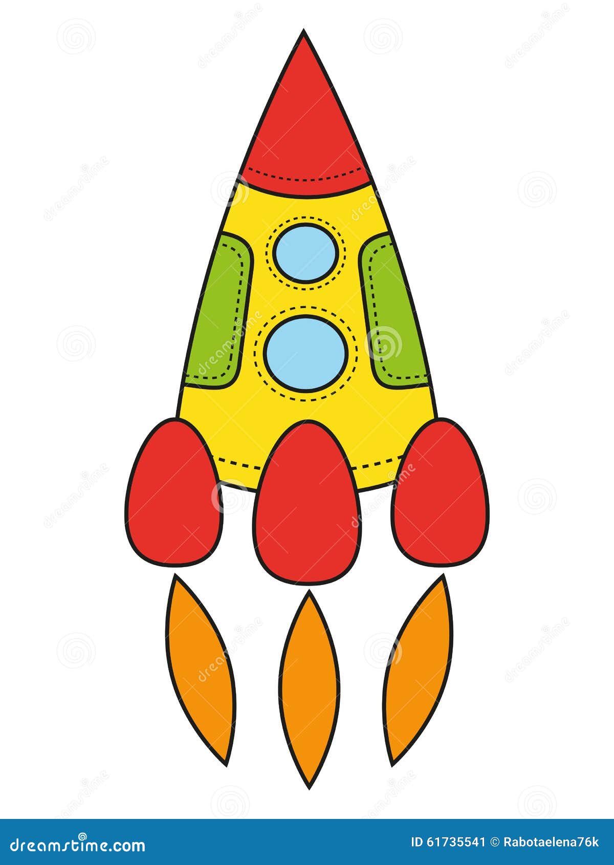 Il Disegno Dei Bambini Un Razzo Illustrazione Vettoriale ...