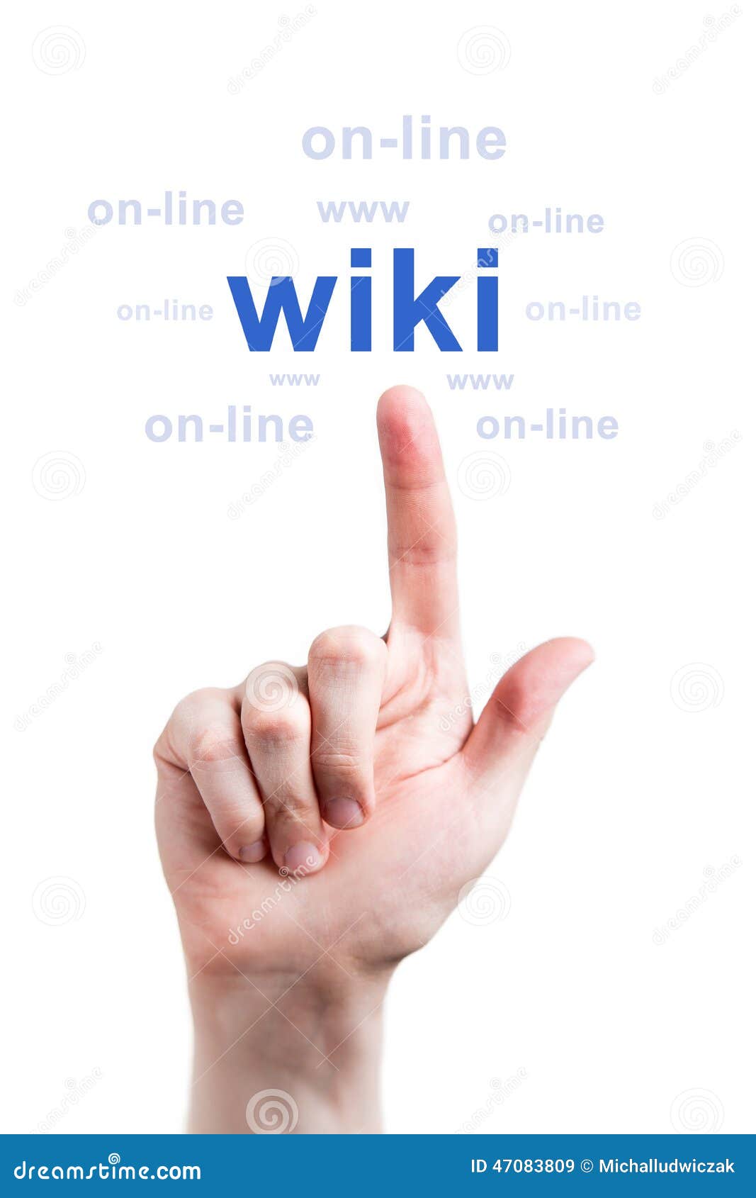 Il Dito Clicca Il Wiki Di Parola Online Immagine Stock - Immagine di ...