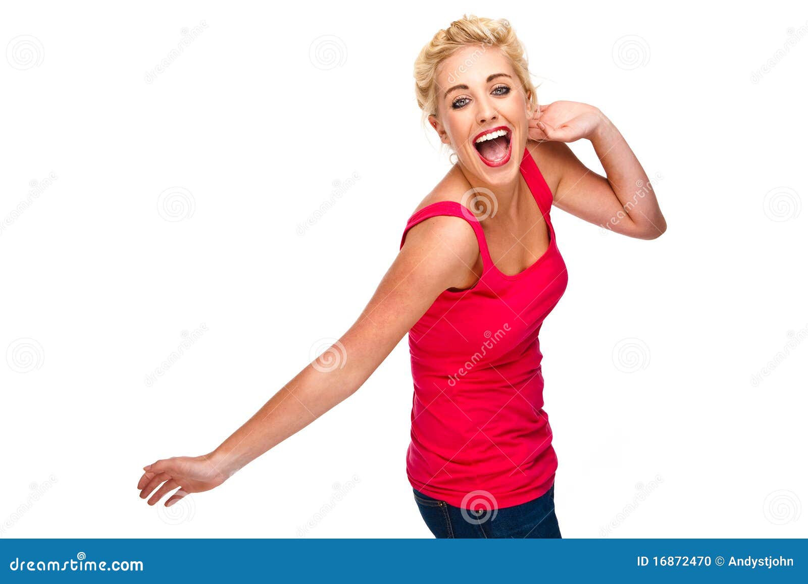 Il Divertimento E Libera - La Donna Che Ride E Che Balla Fotografia ...