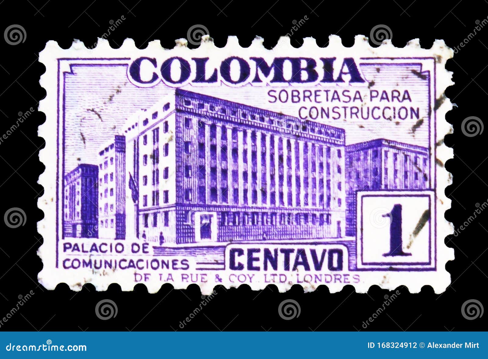 Il Francobollo Pubblicato in Colombia Mostra Il Ministero Delle Poste E ...