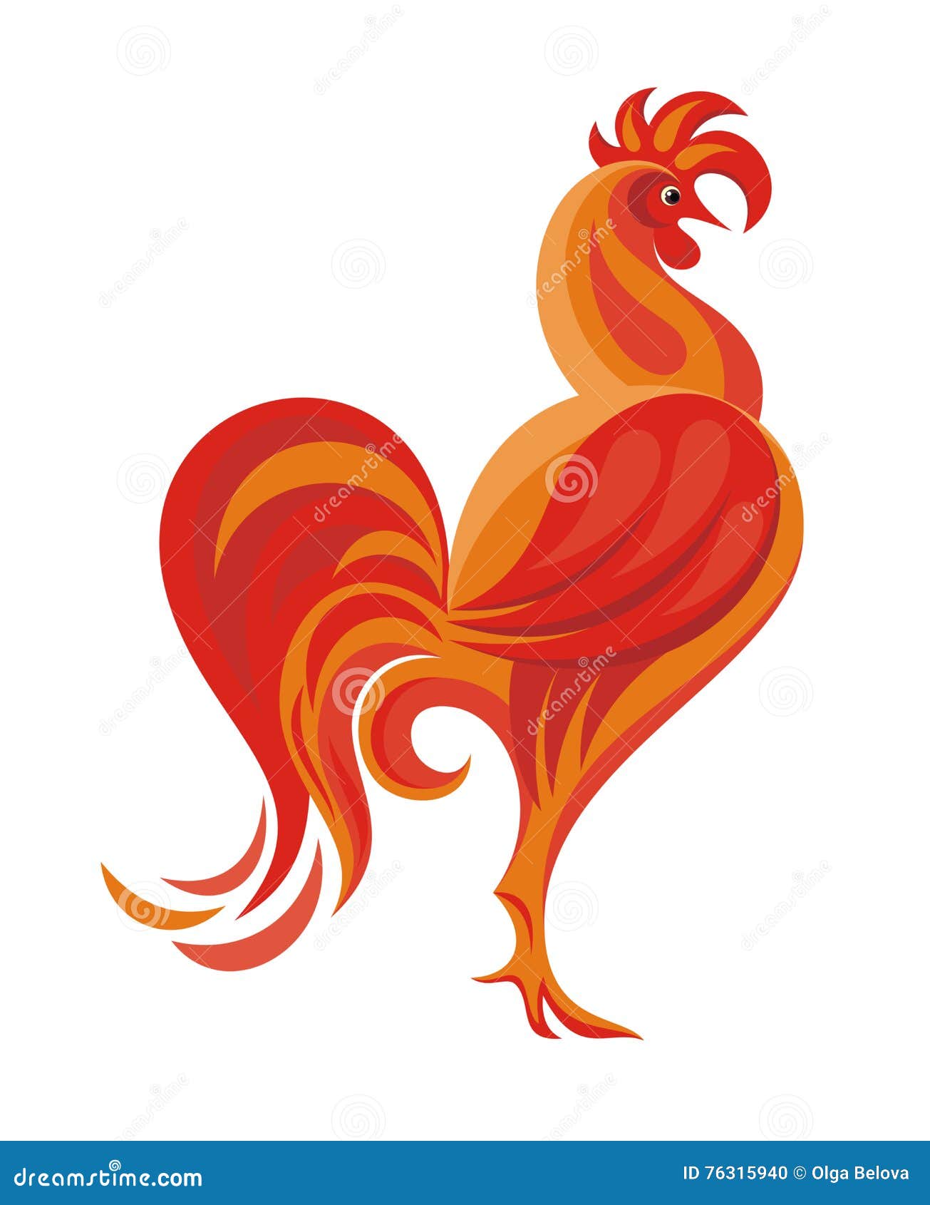 Il gallo rosso illustrazione vettoriale. Illustrazione di oroscopio ...