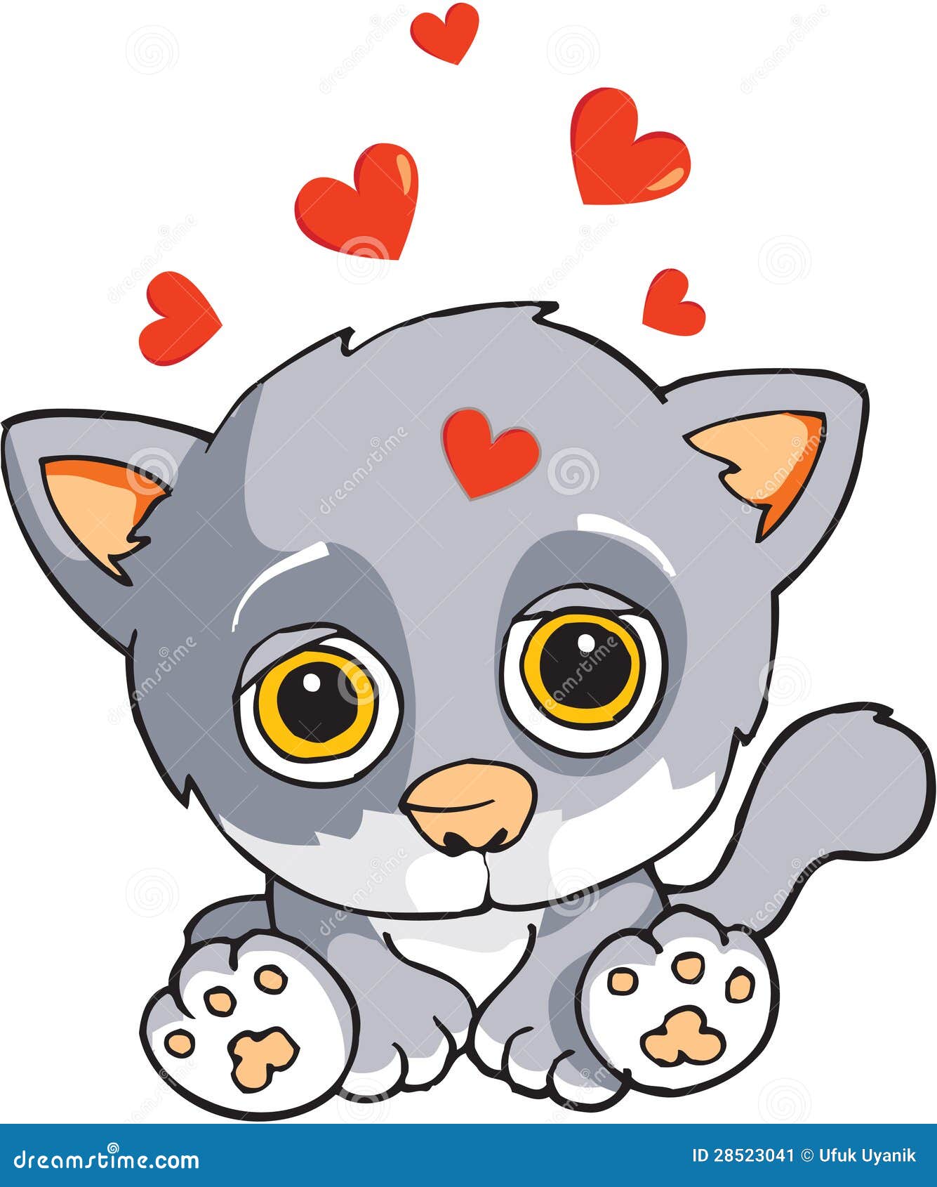 Il gatto è innamorato illustrazione di stock. Illustrazione di gatti ...