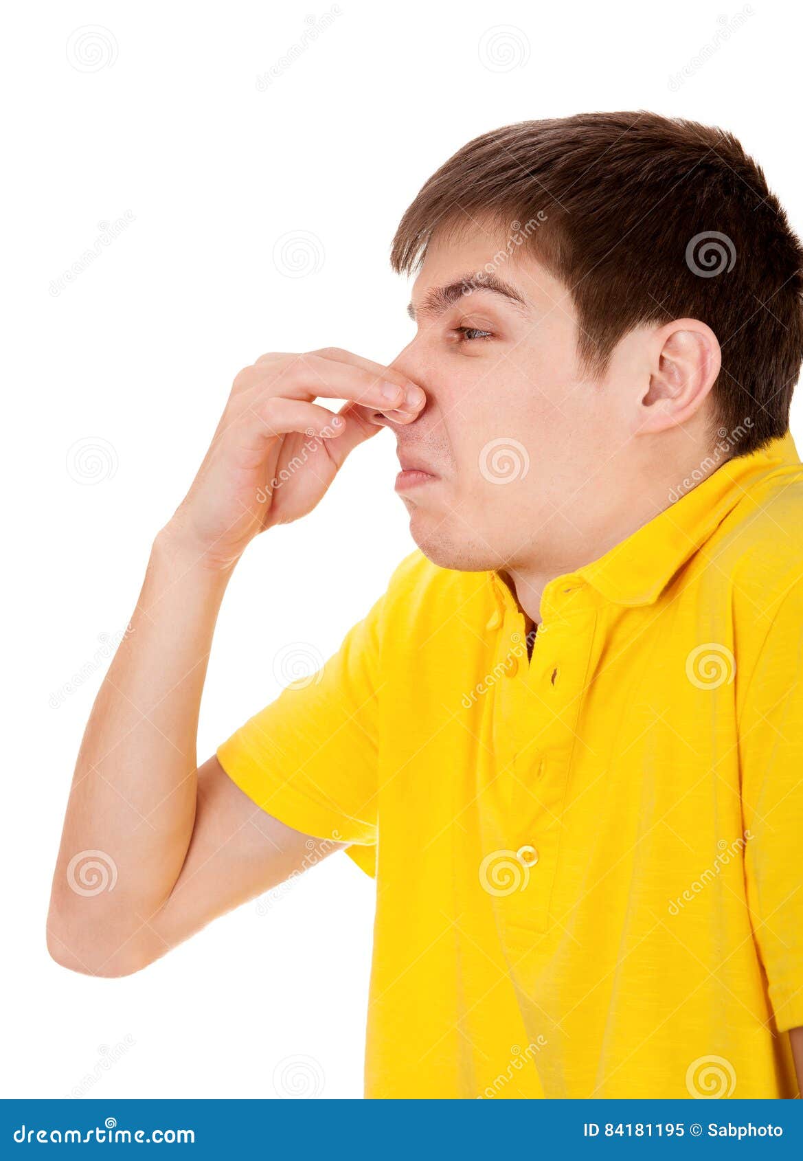 Il Giovane Ritiene Un Puzzo Immagine Stock - Immagine di maschio ...