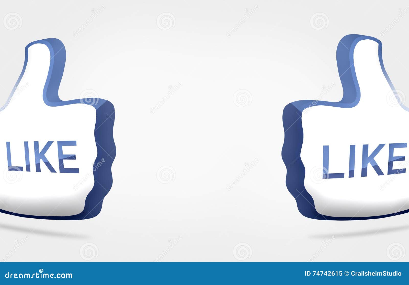 Il Grande Pollice Come L'icona 3D Rende Illustrazione di Stock ...