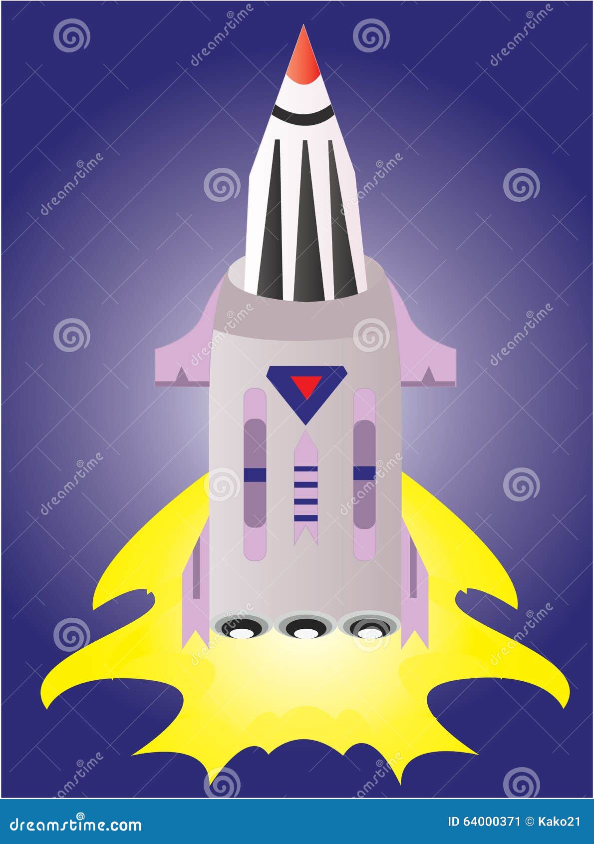 Il grande razzo illustrazione vettoriale. Illustrazione di razzo - 64000371