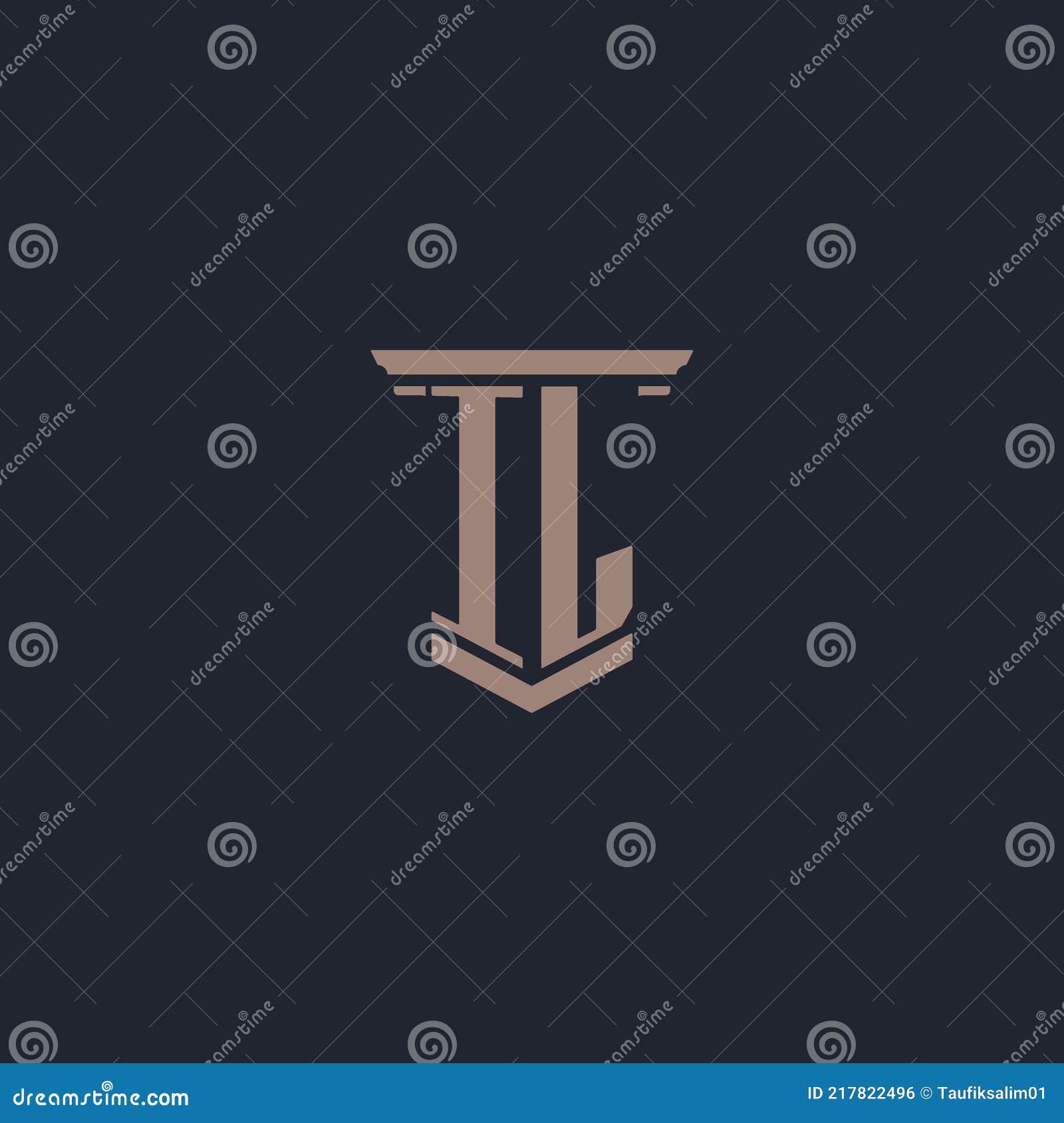 IL Initial Monogram Logo with Pillar Style Design Stock Vector ...