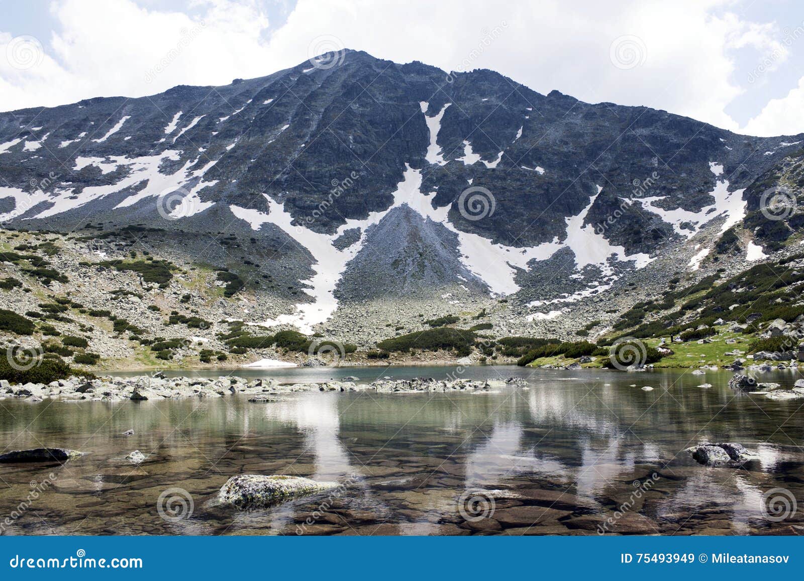 Il Lago Musala Ed Il Picco Di Musala Immagine Stock - Immagine di ...