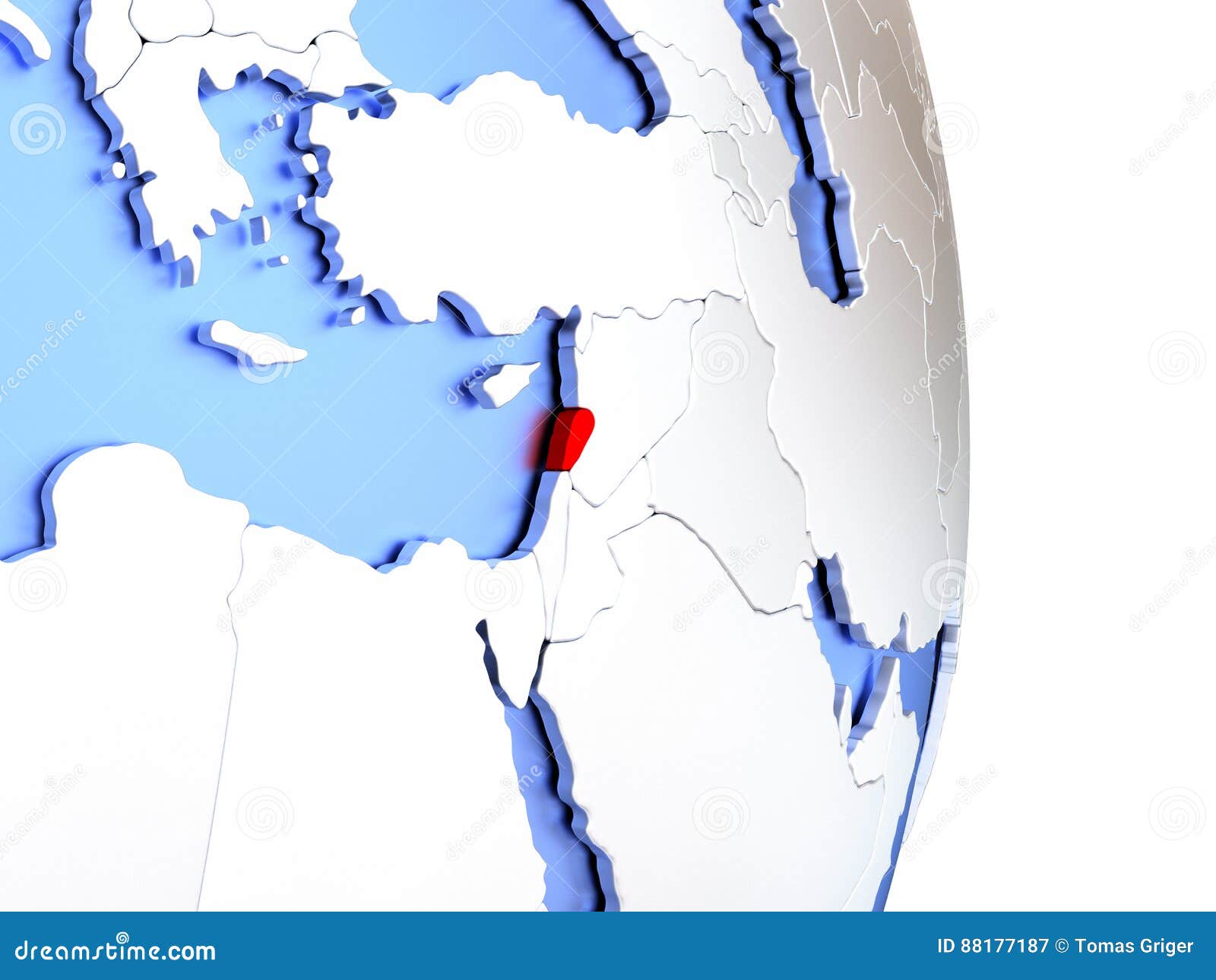 Il Libano Sul Globo Moderno Elegante 3D Illustrazione di Stock ...