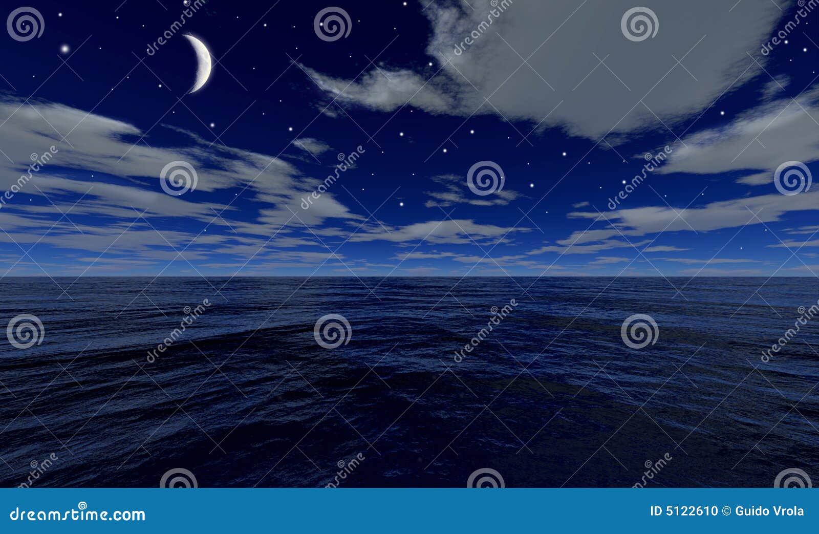 Il mare di notte illustrazione di stock. Illustrazione di illustrazione ...