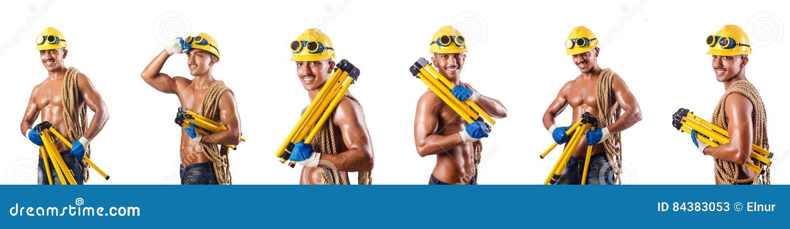 Il muratore nudo su bianco immagine stock. Immagine di gestore - 84383053