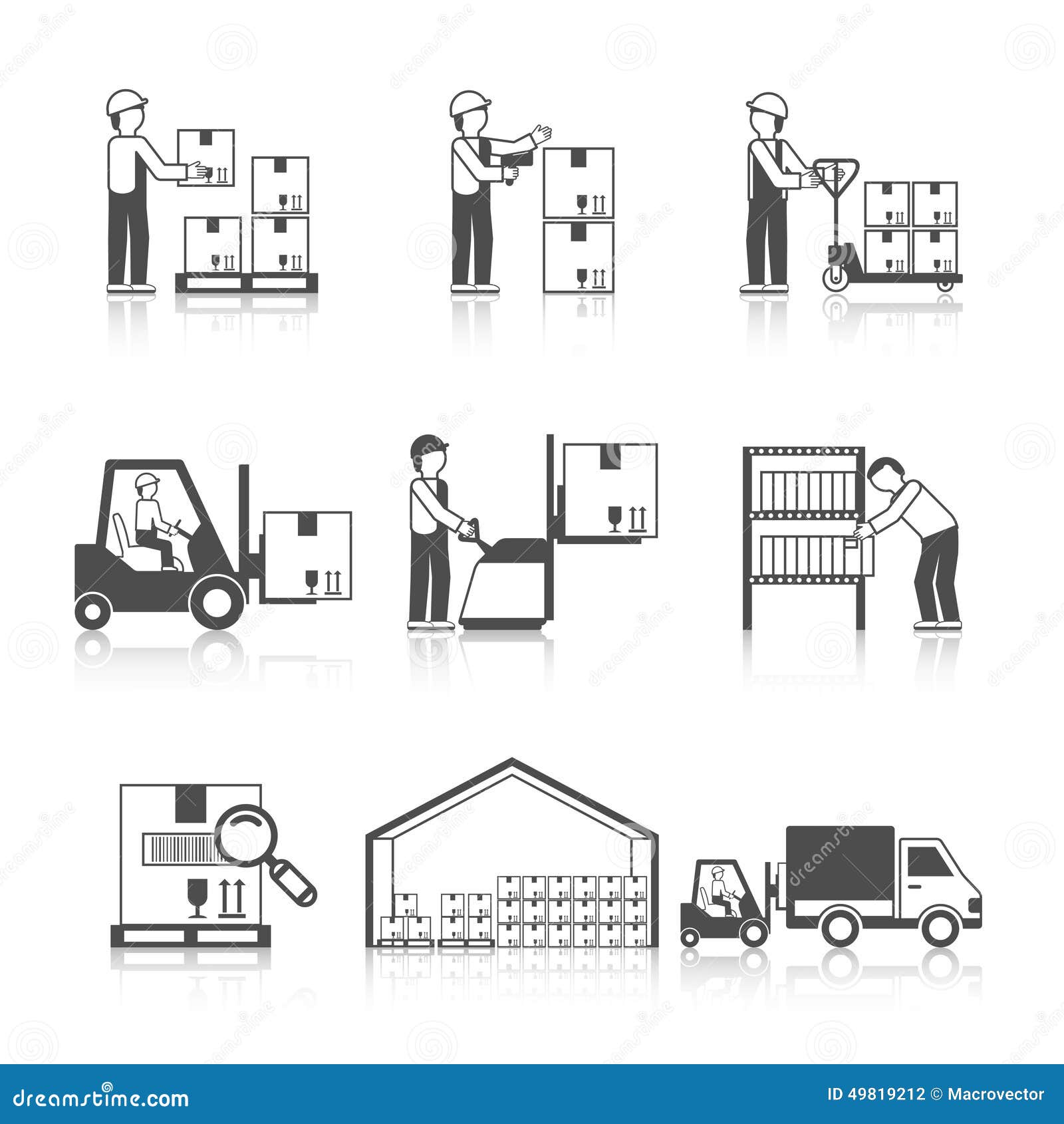 Il Nero Dell'icona Del Magazzino Illustrazione Vettoriale ...