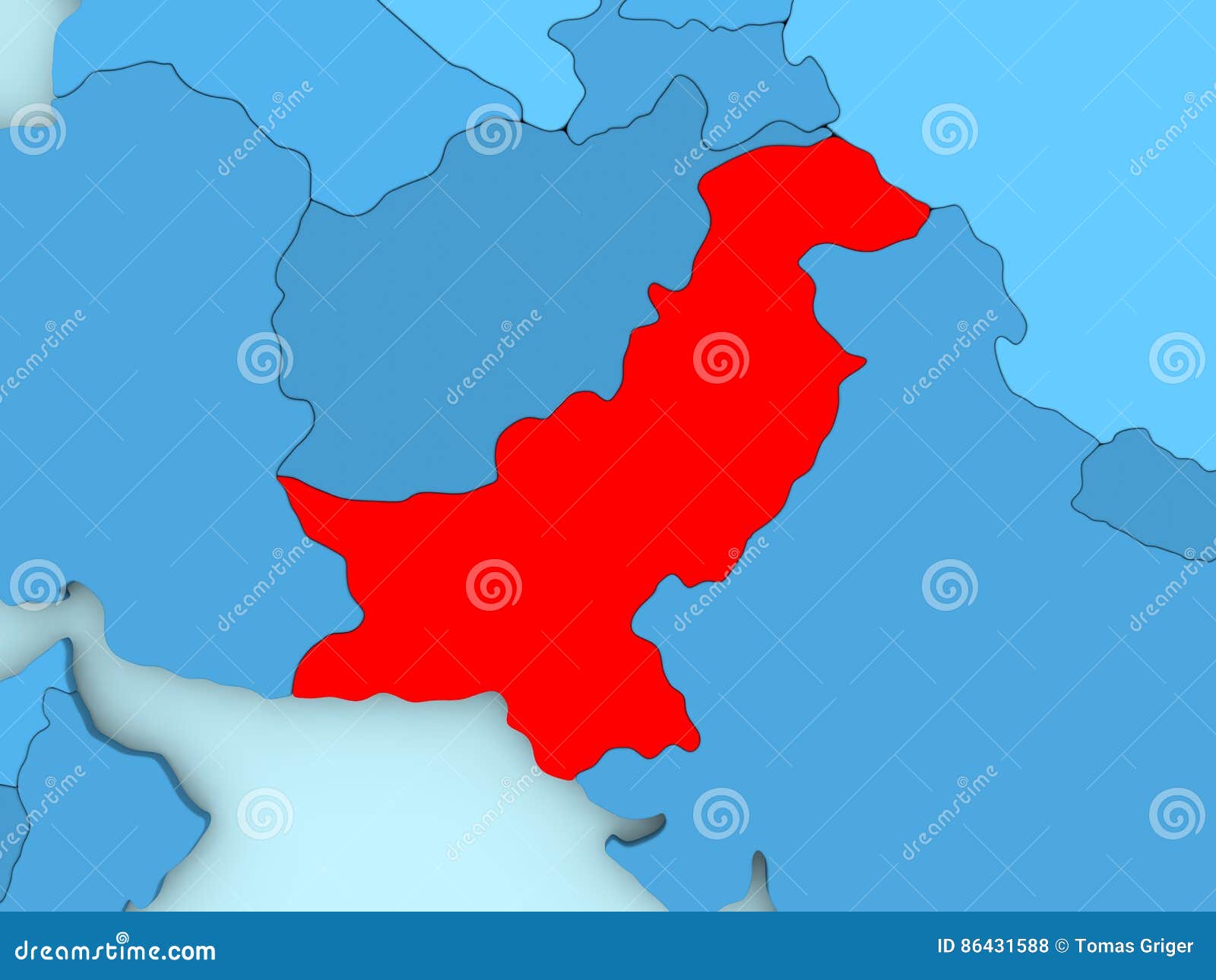 Il Pakistan sulla mappa 3D illustrazione di stock. Illustrazione di ...