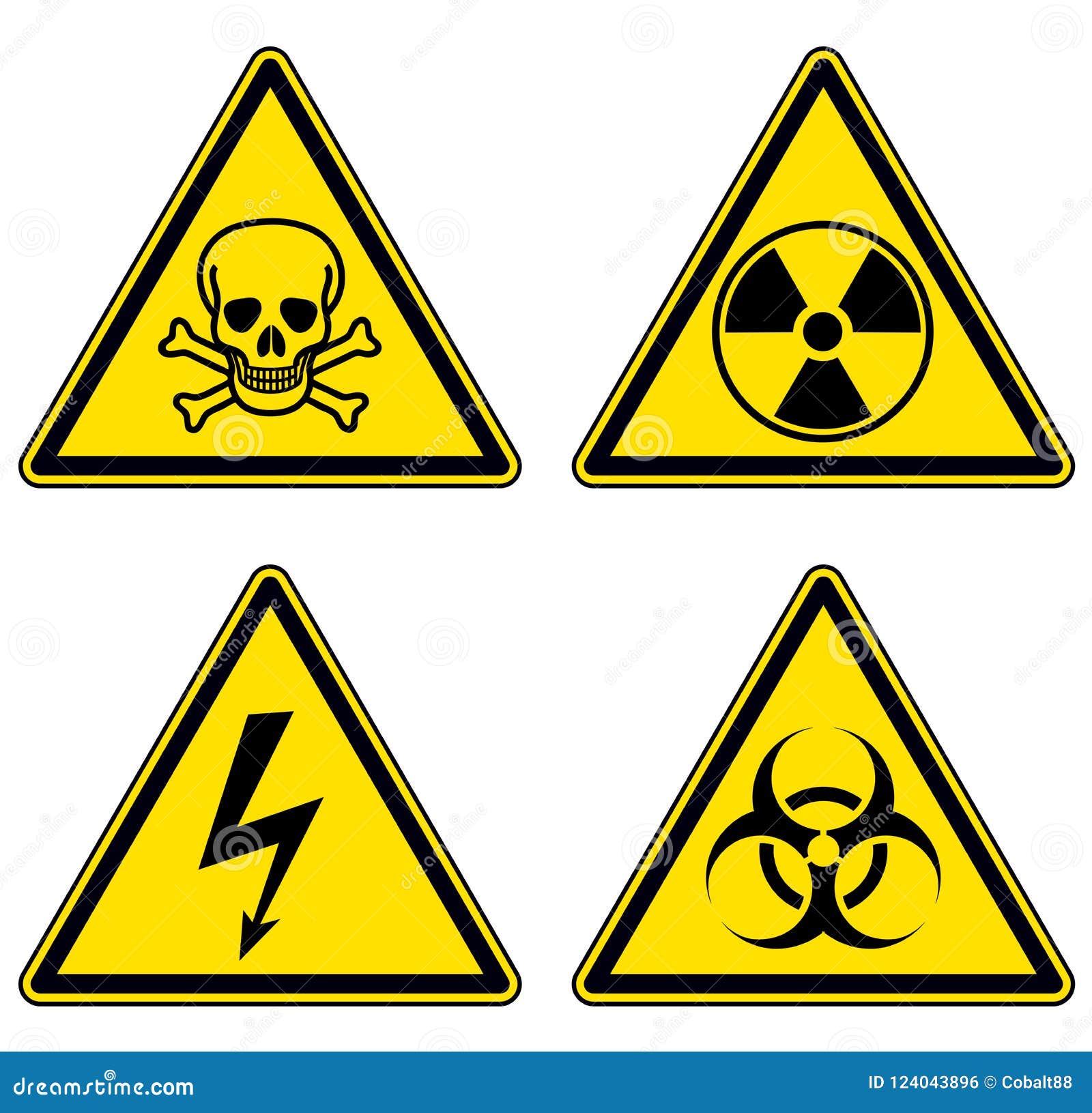 Il Pericolo E Segnali Di Pericolo Messi Illustrazione Vettoriale ...
