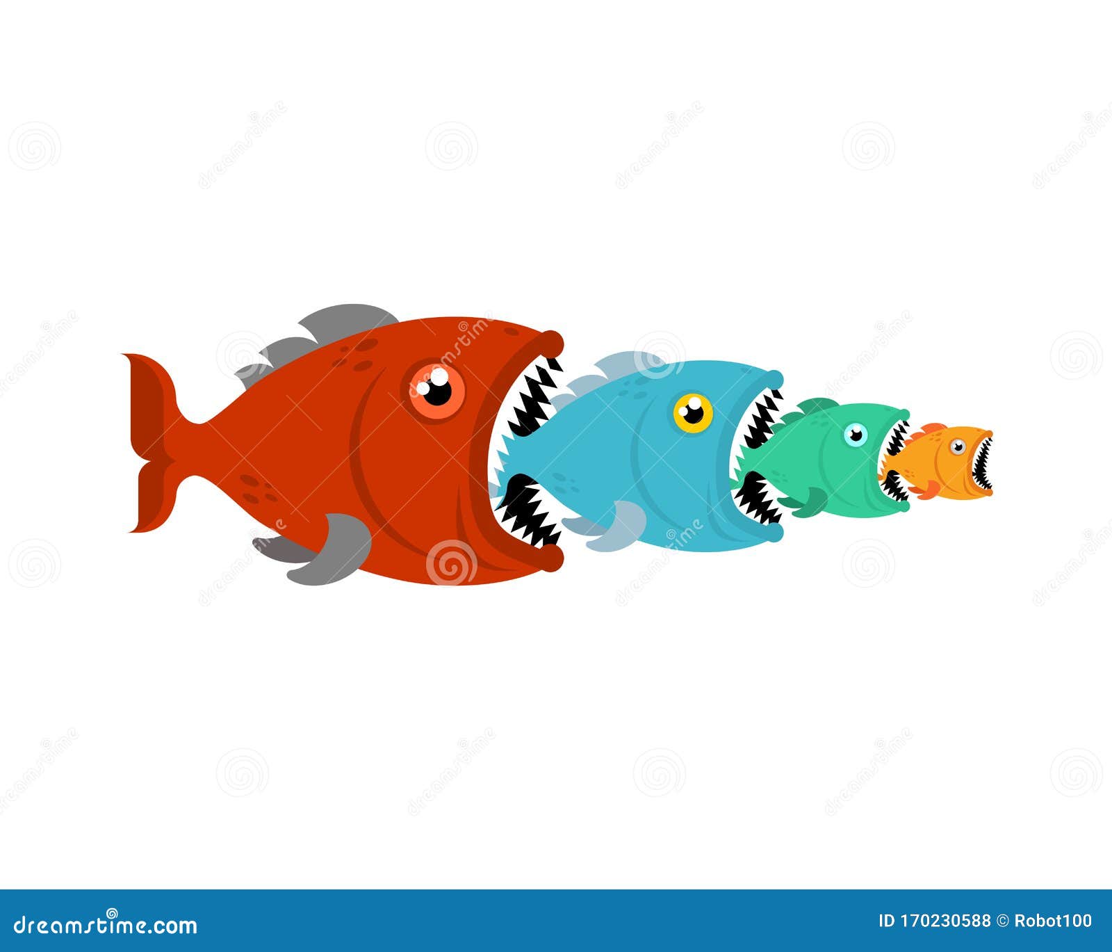 Il Pesce Grande Mangia Il Pesce Piccolo Pesce Predatore Con Bocca ...