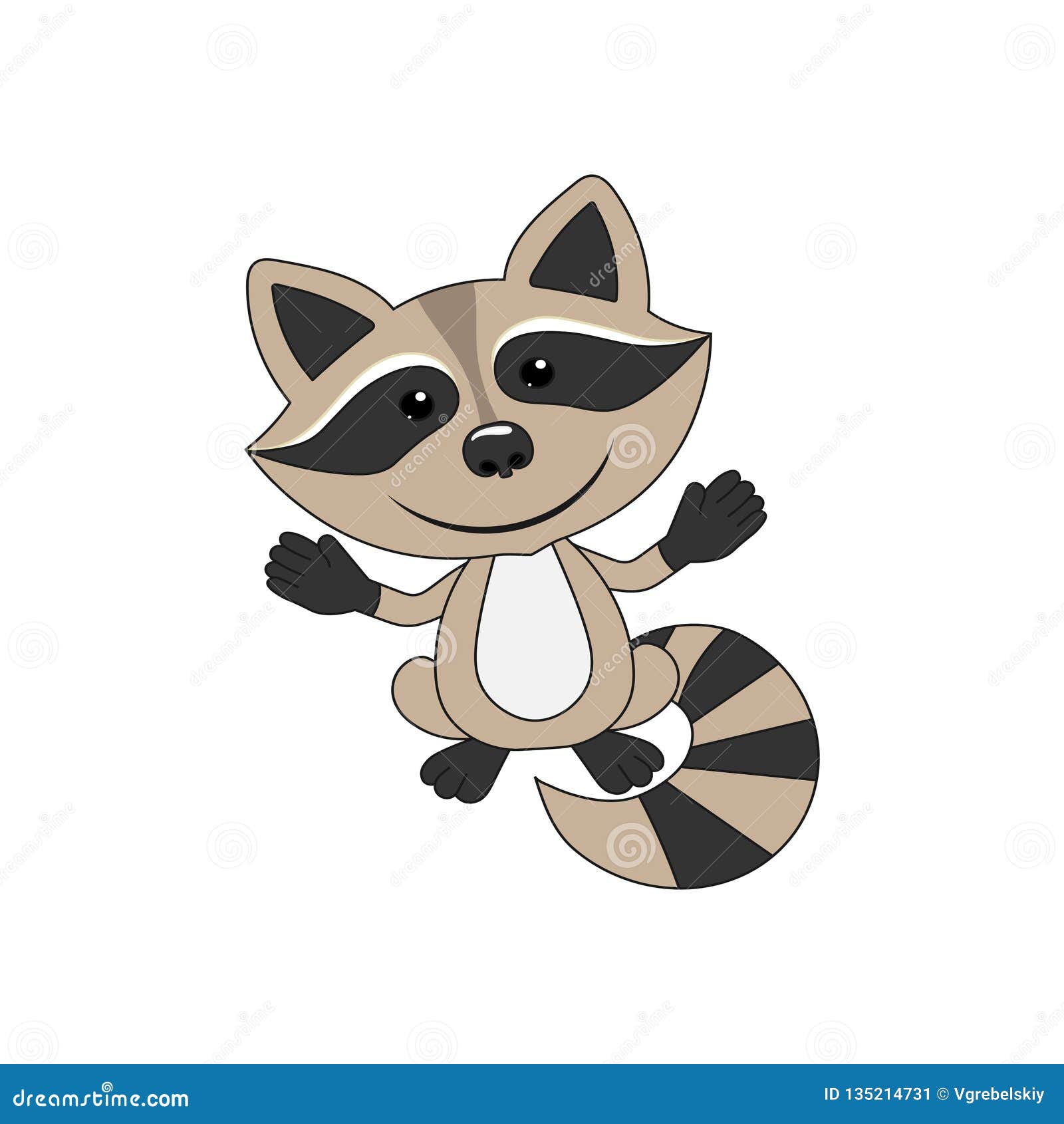 Il Piccolo Procione Sta Sorridendo Illustrazione Vettoriale ...