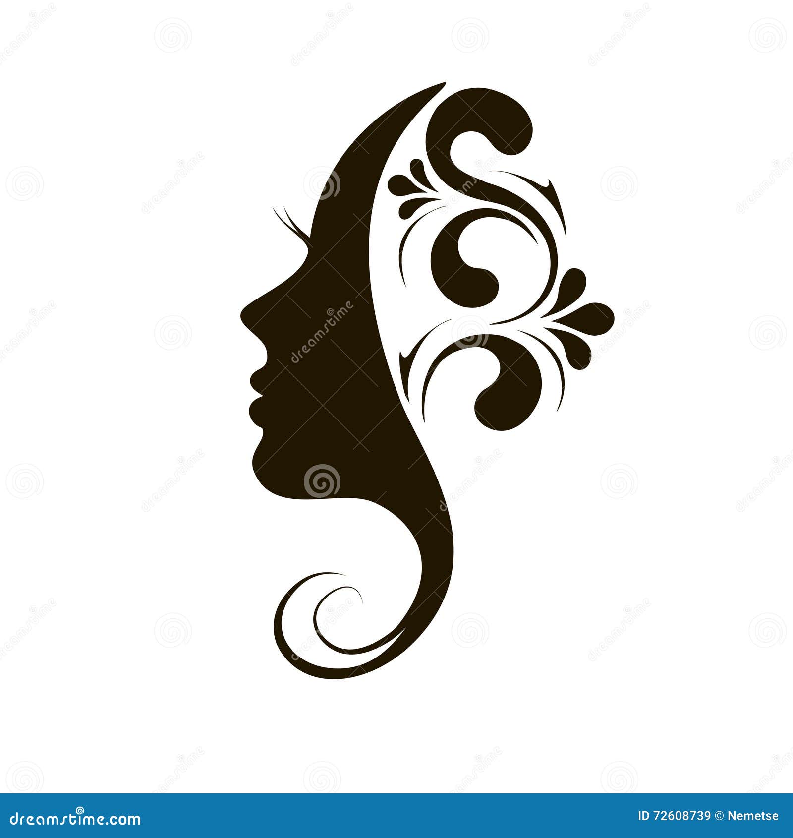 Il Profilo Della Bella Donna Dell'icona Illustrazione Vettoriale ...