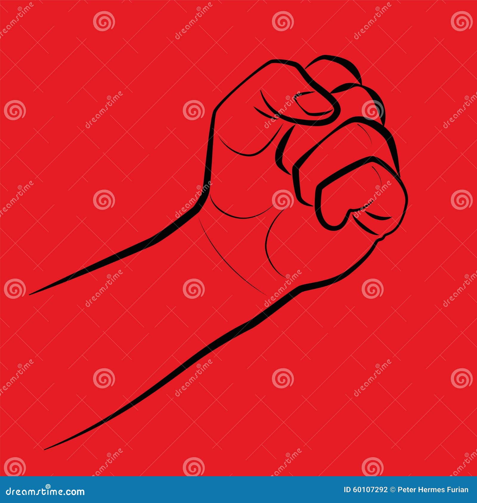 Il Pugno Chiuso Minaccia Il Rosso Illustrazione Vettoriale ...