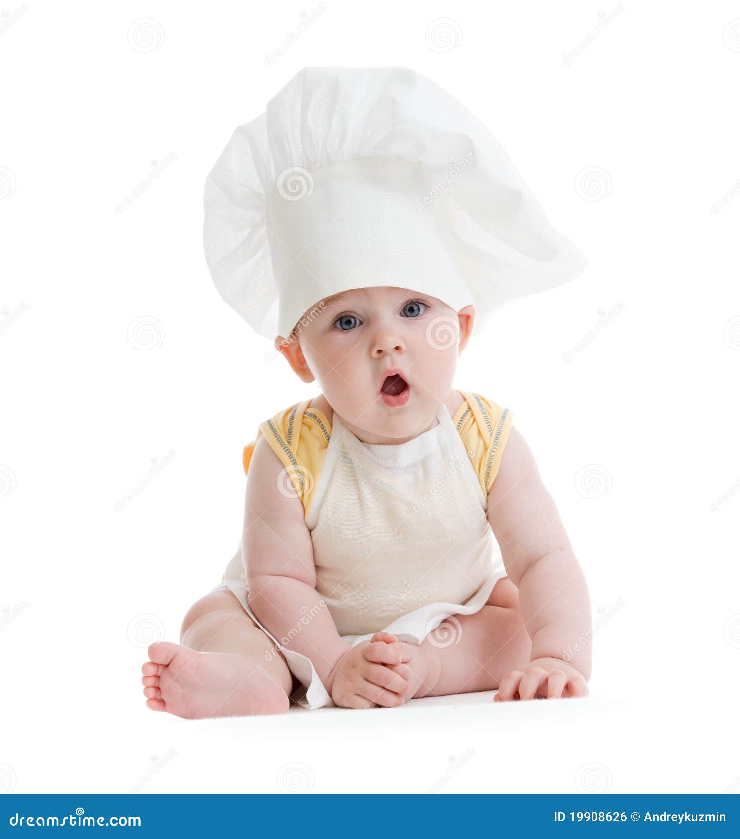 Il Ragazzino Con Il Cappello Del Cuoco Ha Isolato Fotografia Stock ...