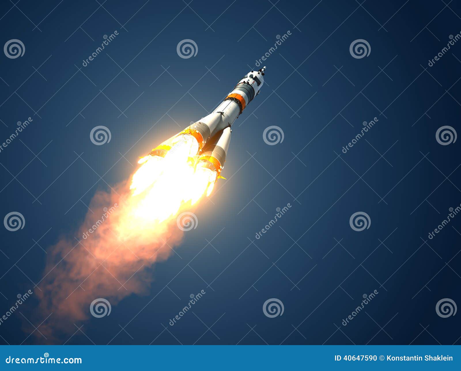 Il Razzo Vettore Soyuz-FG Decolla Illustrazione di Stock ...