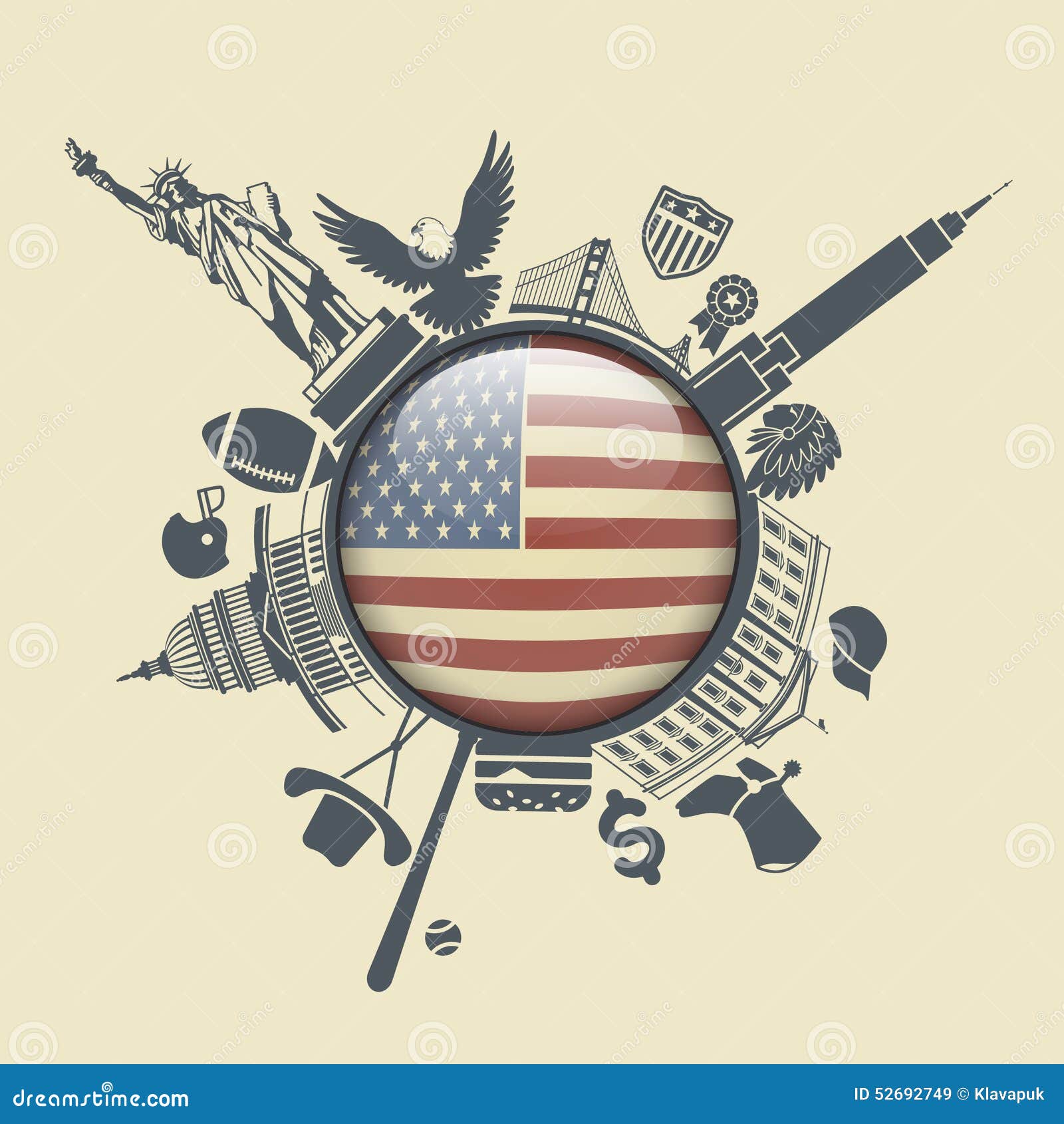 Il simbolo dell'America illustrazione vettoriale. Illustrazione di ...