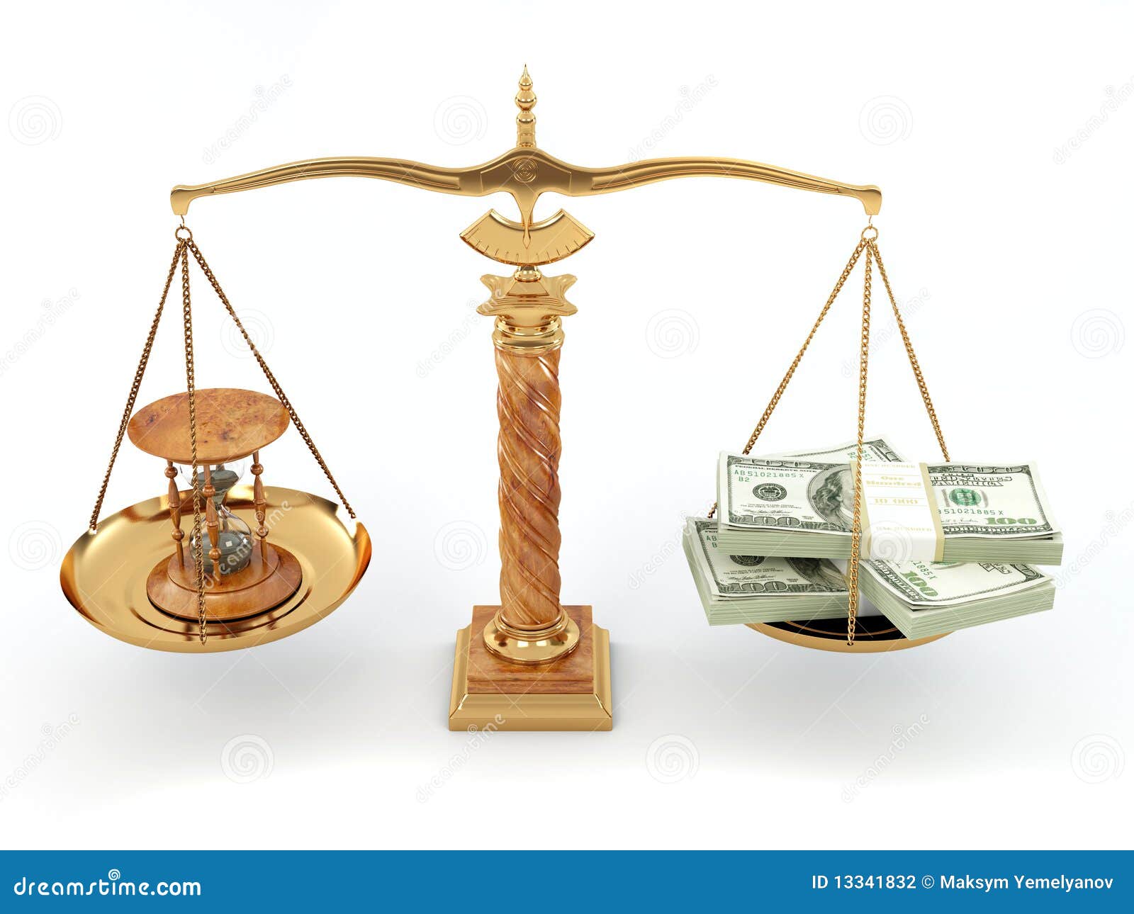 Il Tempo è Denaro. Soldi E Clessidra Sulla Scala Illustrazione di Stock ...