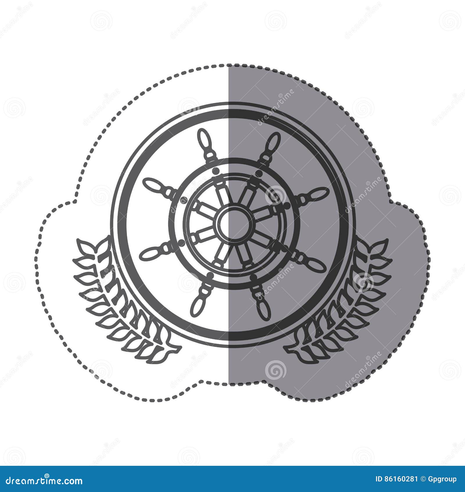 Il Timone Di Simbolo Spedisce L'icona Illustrazione di Stock ...