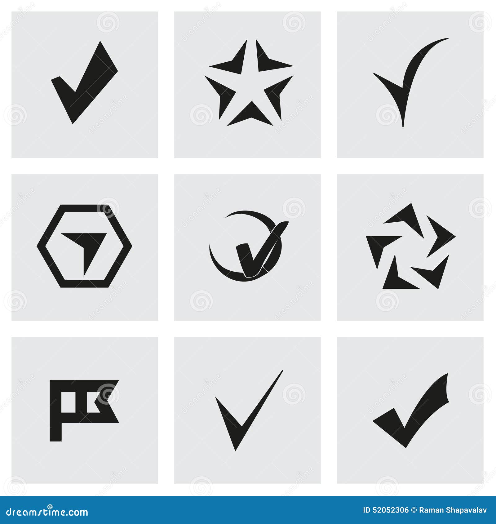 Il Vettore Conferma Le Icone Messe Illustrazione Vettoriale ...