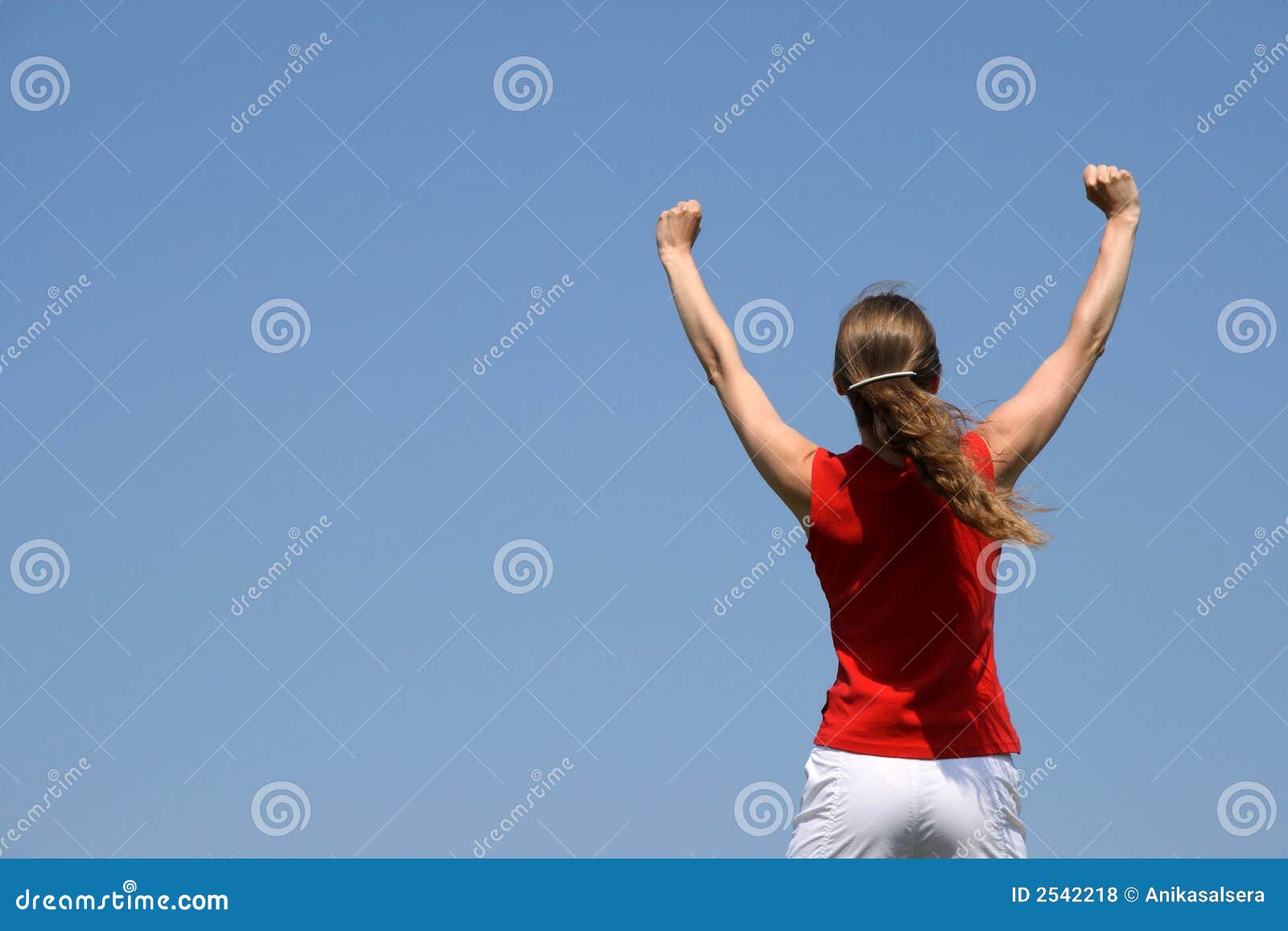 Il vincitore fotografia stock. Immagine di libertà, rosso - 2542218