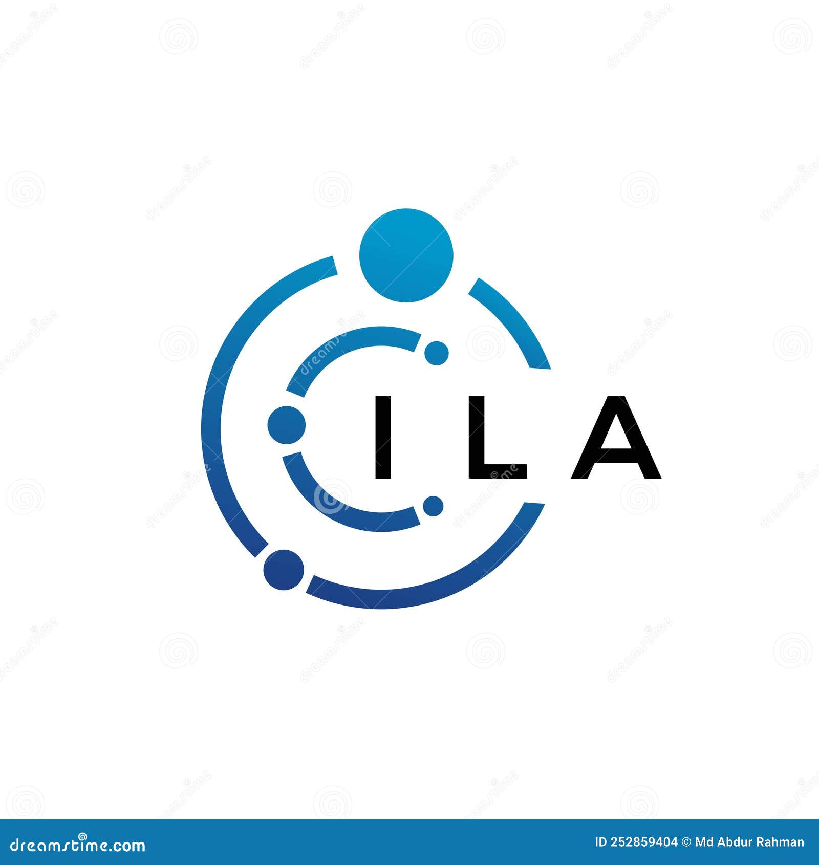 ILA Letter Technology Logo Design On White Background. ILA Creative ...