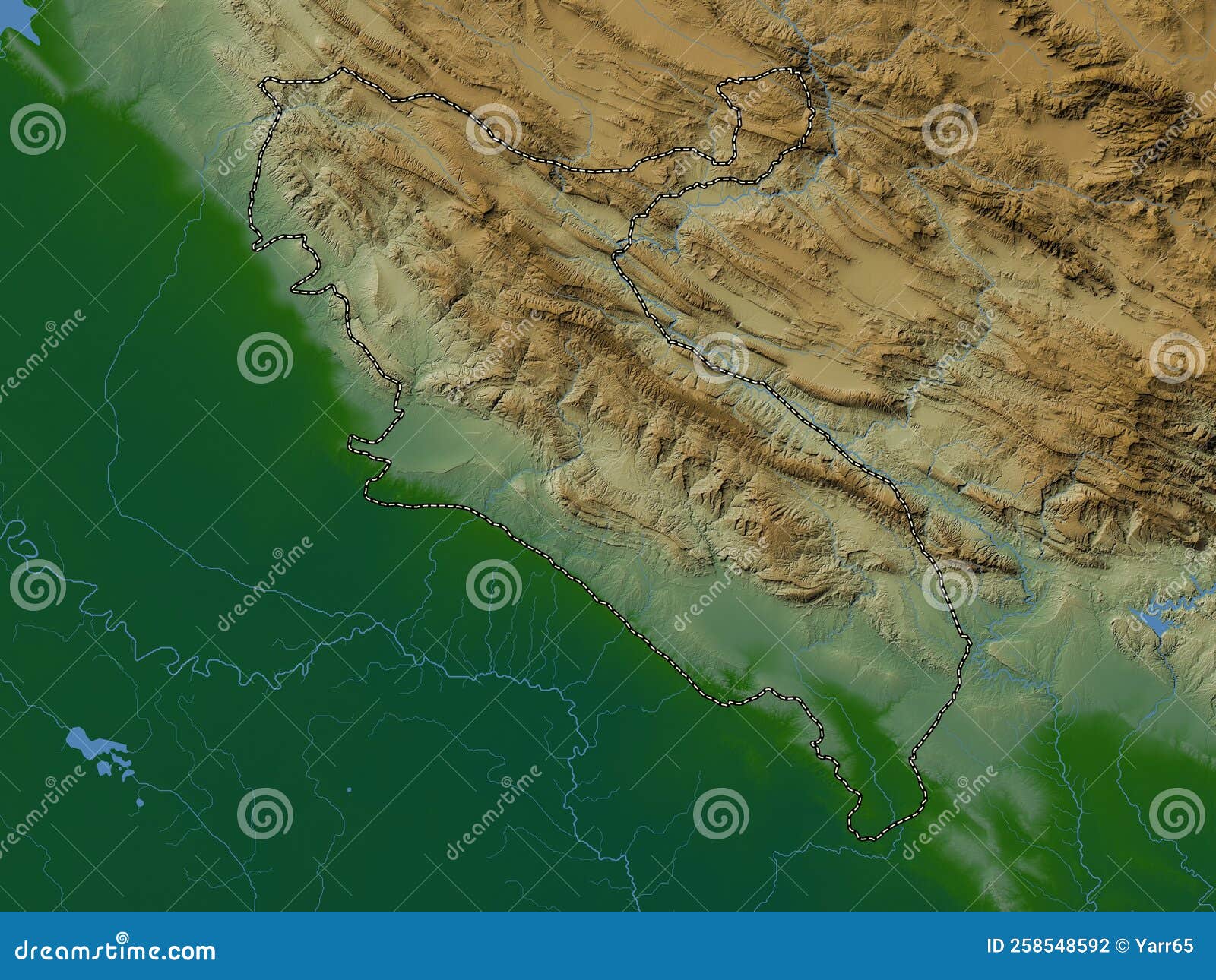 Ilam, Iran. Physical. No Legend Stock Photo - Image of geography ...