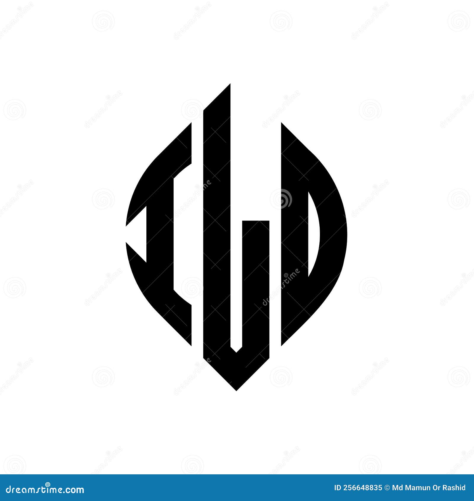 ILD Circle Letter Logo Design with Circle and Ellipse Shape. ILD ...