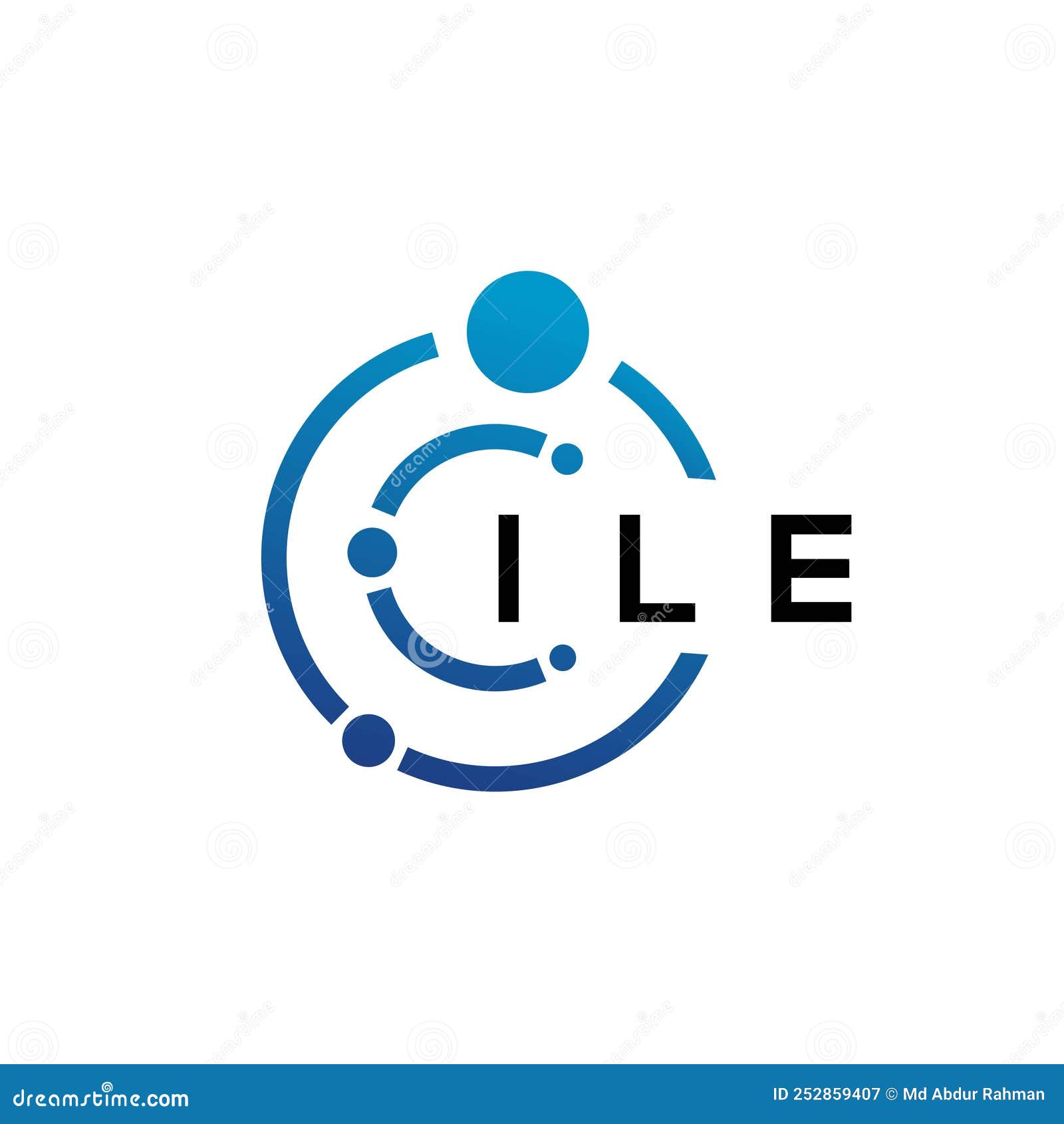 ILE Letter Technology Logo Design on White Background. ILE Creative ...