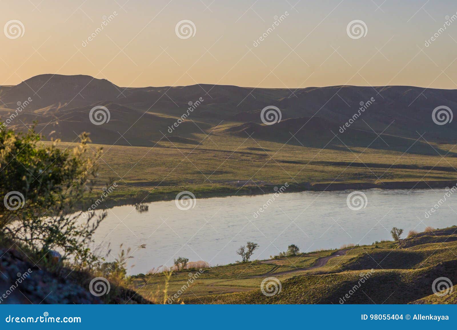 Ili River, Kazakhstan. Steppe Landscape in Spring Stock Photo - Image ...