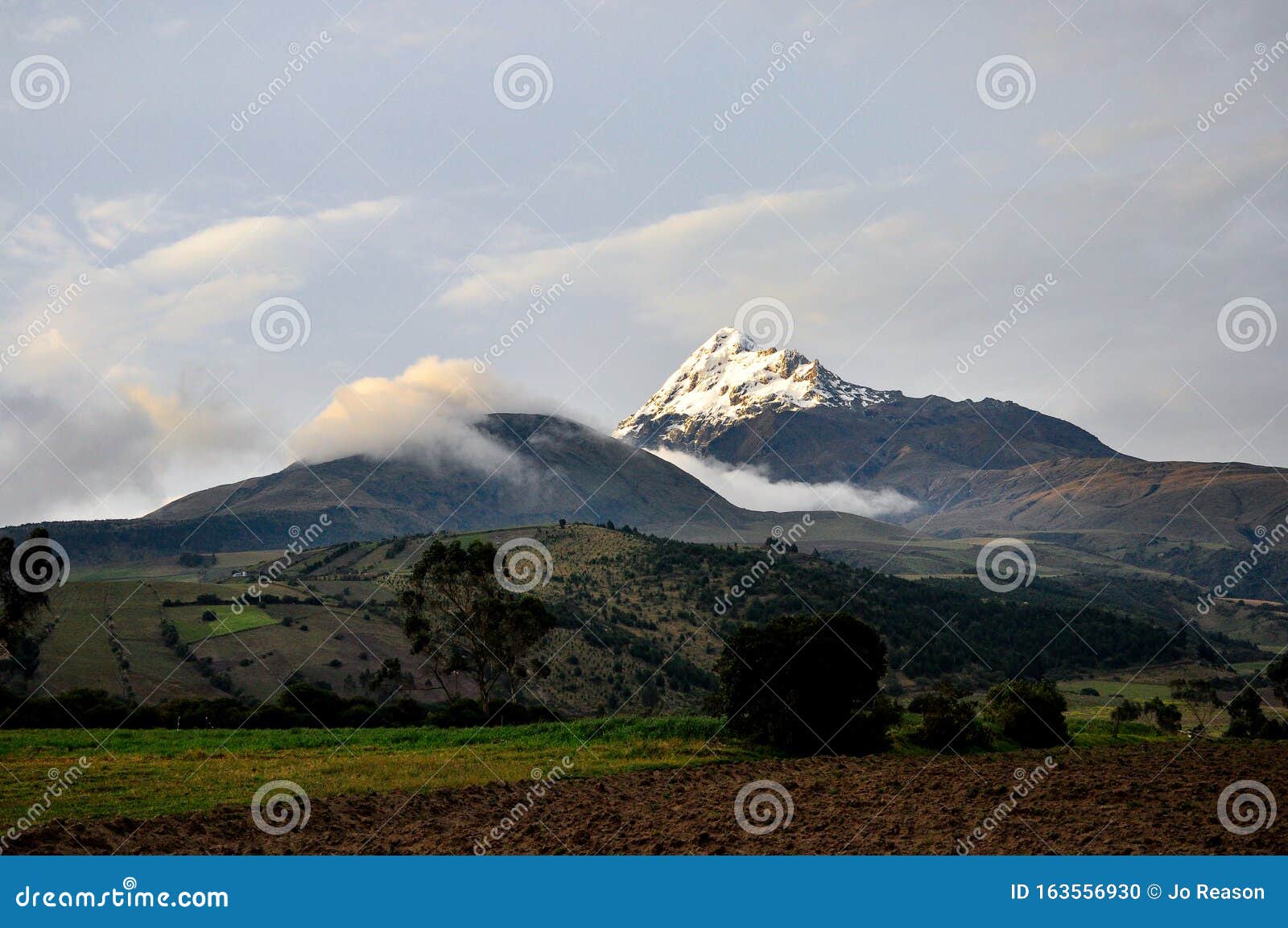 Ilinizas Volcano in Ecuador Stock Photo - Image of green, view: 163556930