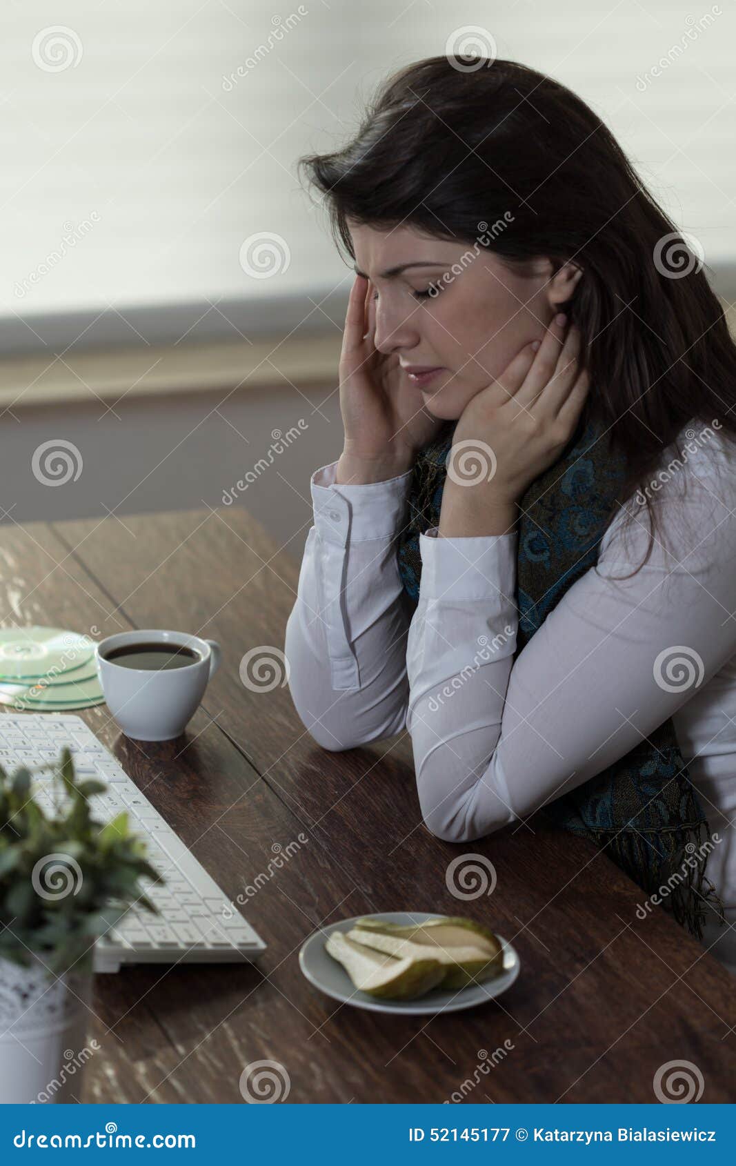 Ill Businesswoman Being at Work Stock Image - Image of coffee, health ...