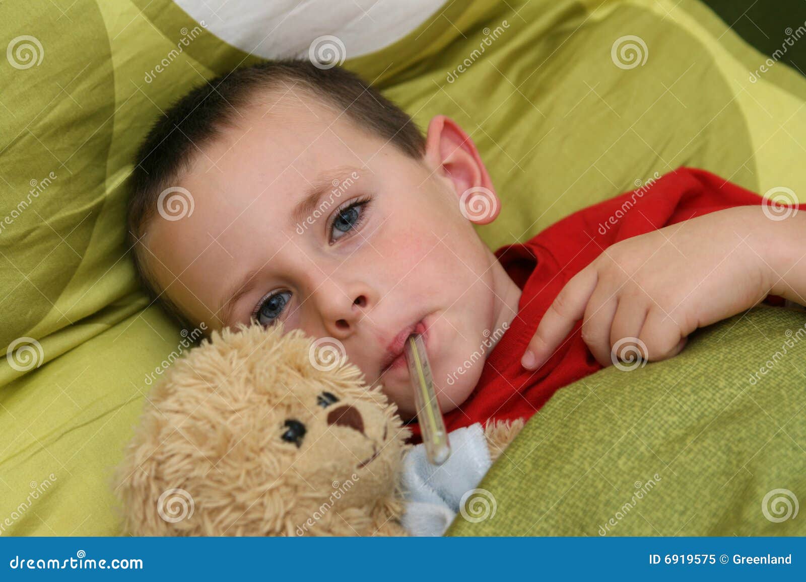 Ill child with fever stock image. Image of dopey, illness - 6919575