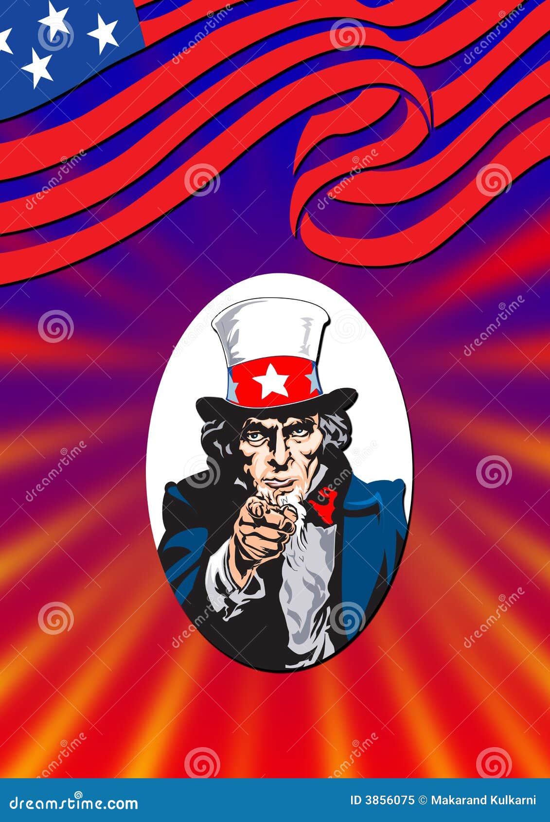 Ill di Zio Sam illustrazione di stock. Illustrazione di bandierina ...