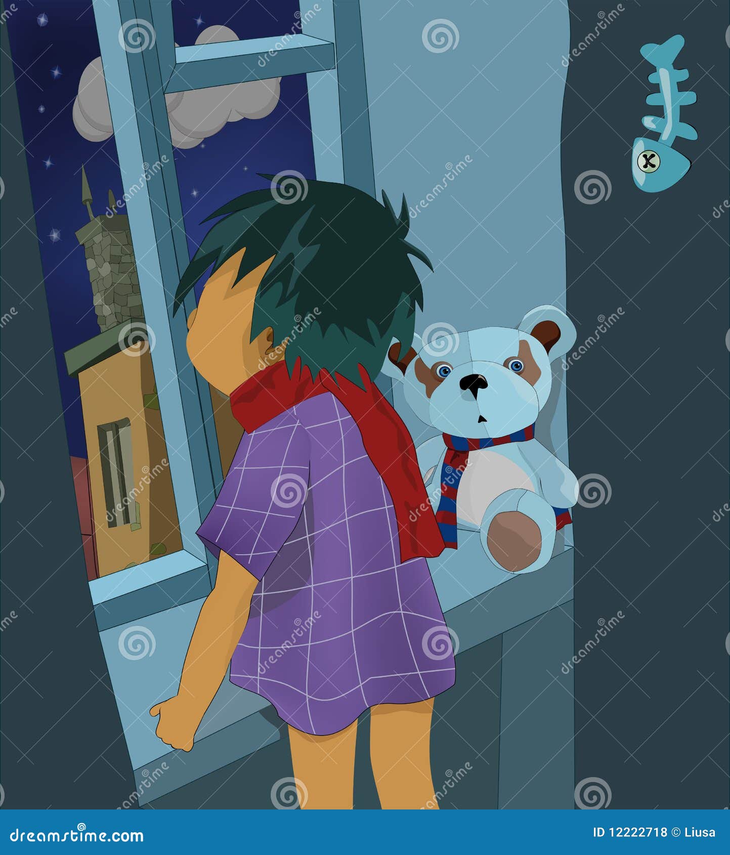The Ill Girl and Expectation Stock Vector - Illustration of depression ...