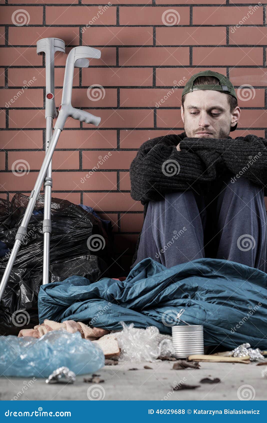 Ill homeless young man stock photo. Image of loser, dirty - 46029688