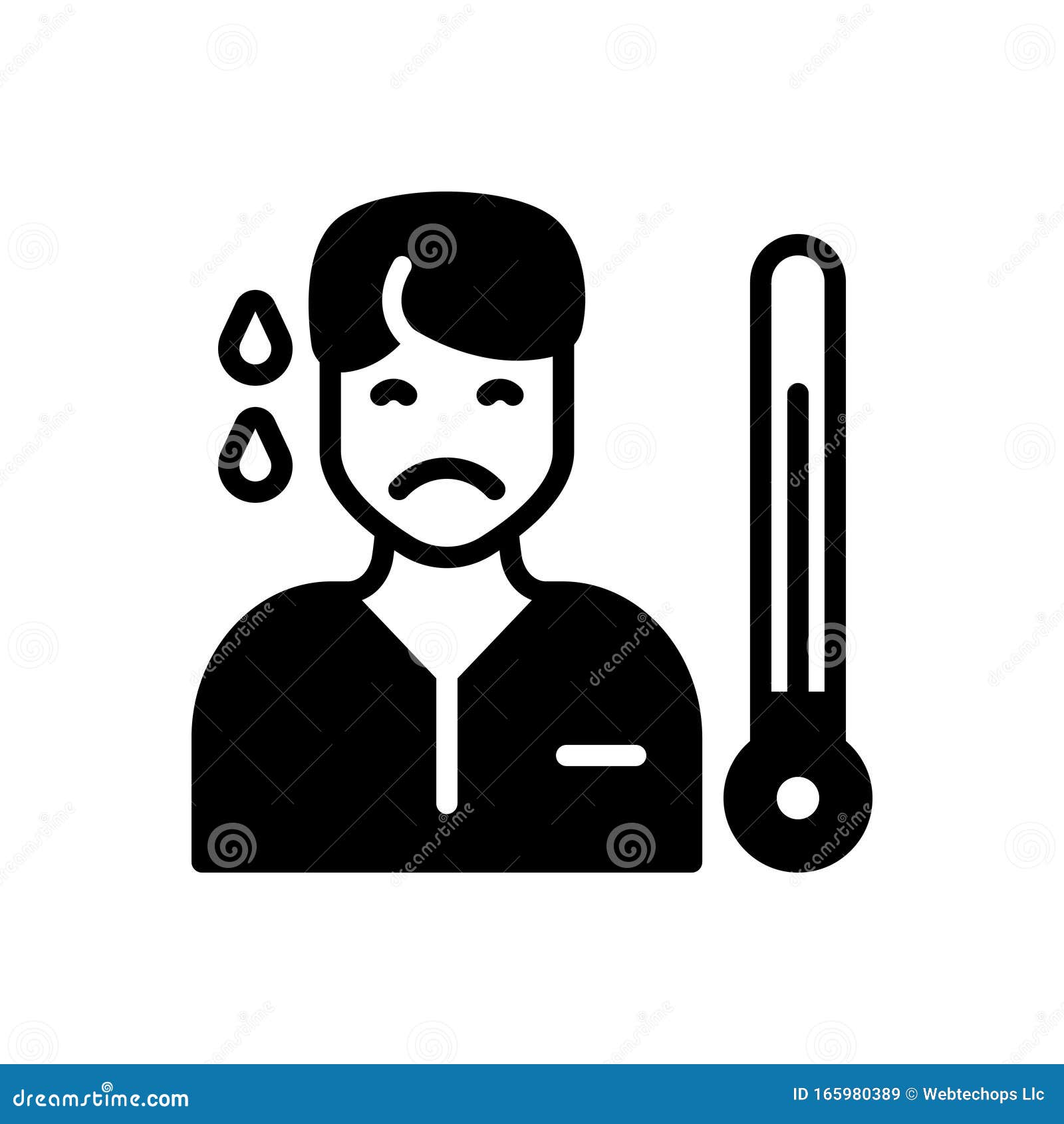 Black Solid Icon for Ill, Unwell and Unhealthy Stock Illustration ...