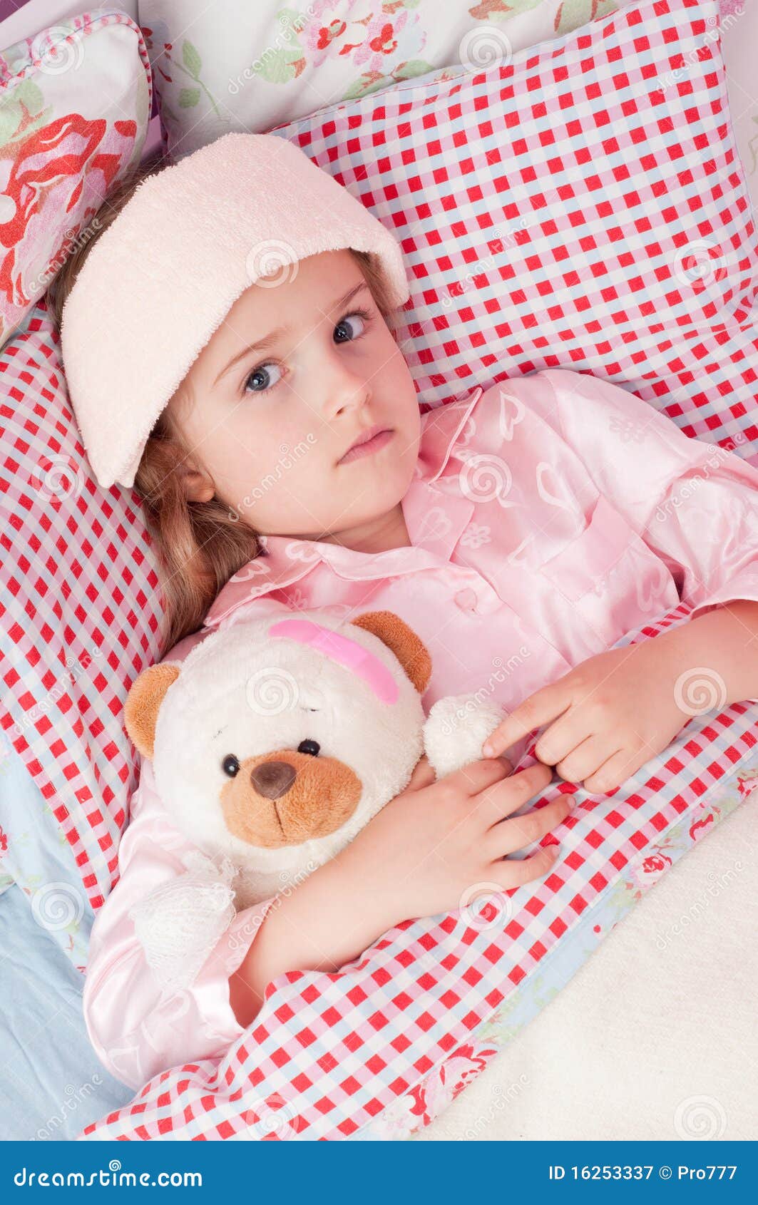 Ill little girl stock image. Image of healthcare, people - 16253337