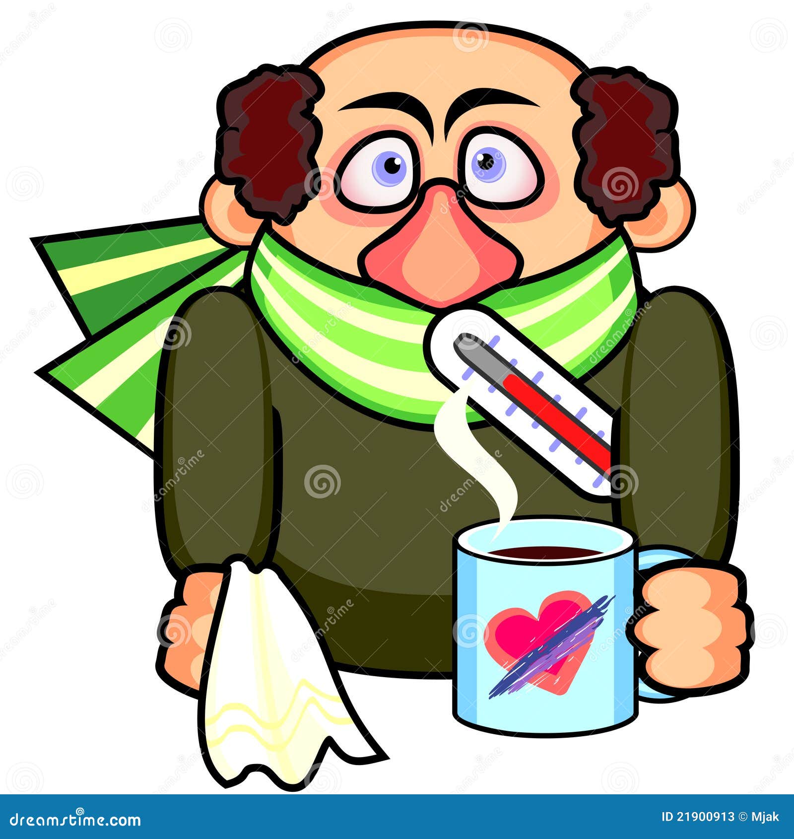 Ill man stock vector. Illustration of beverage, pneumonia - 21900913