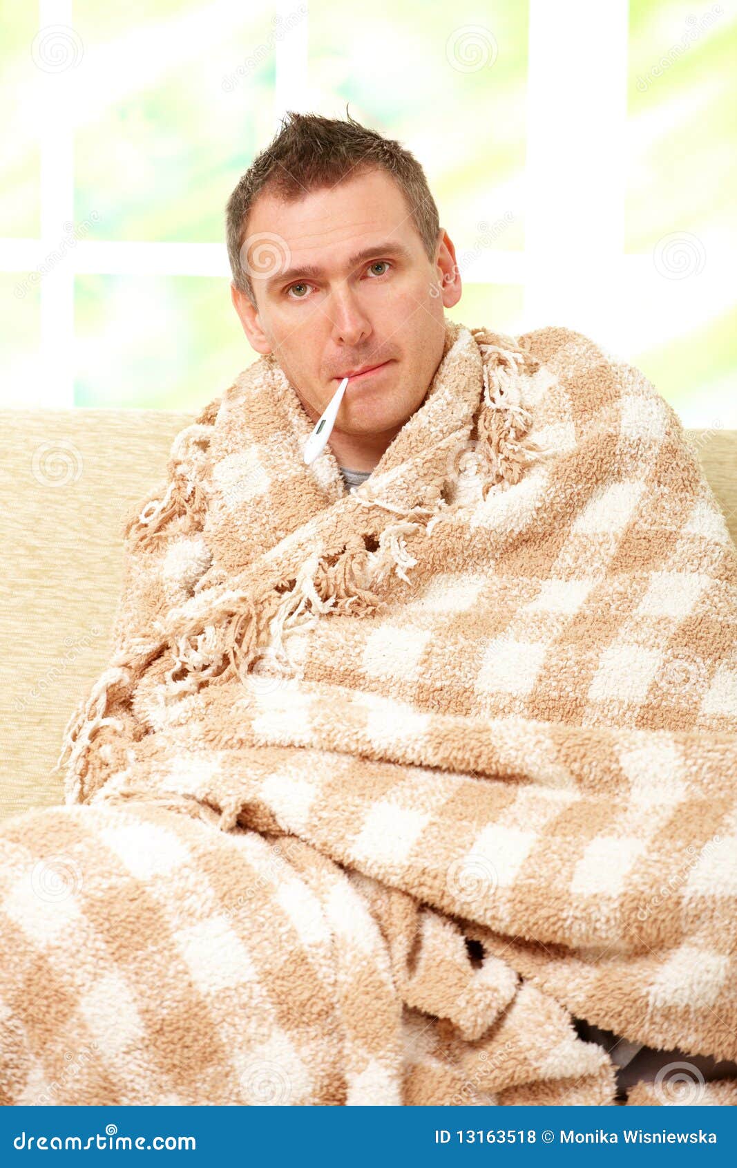 Ill man with a fever stock photo. Image of lifestyle - 13163518
