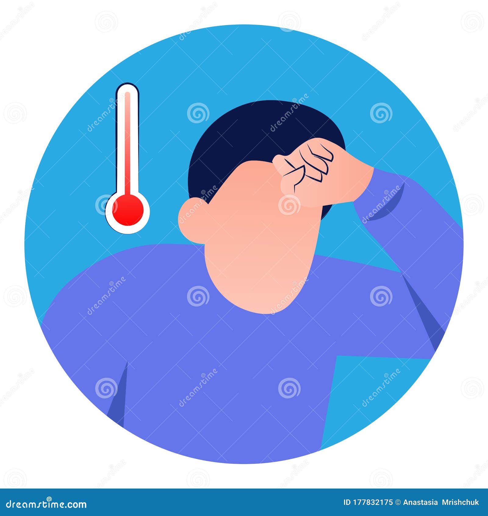 Ill Man Icon on a White Background. Vector Illustration Stock ...