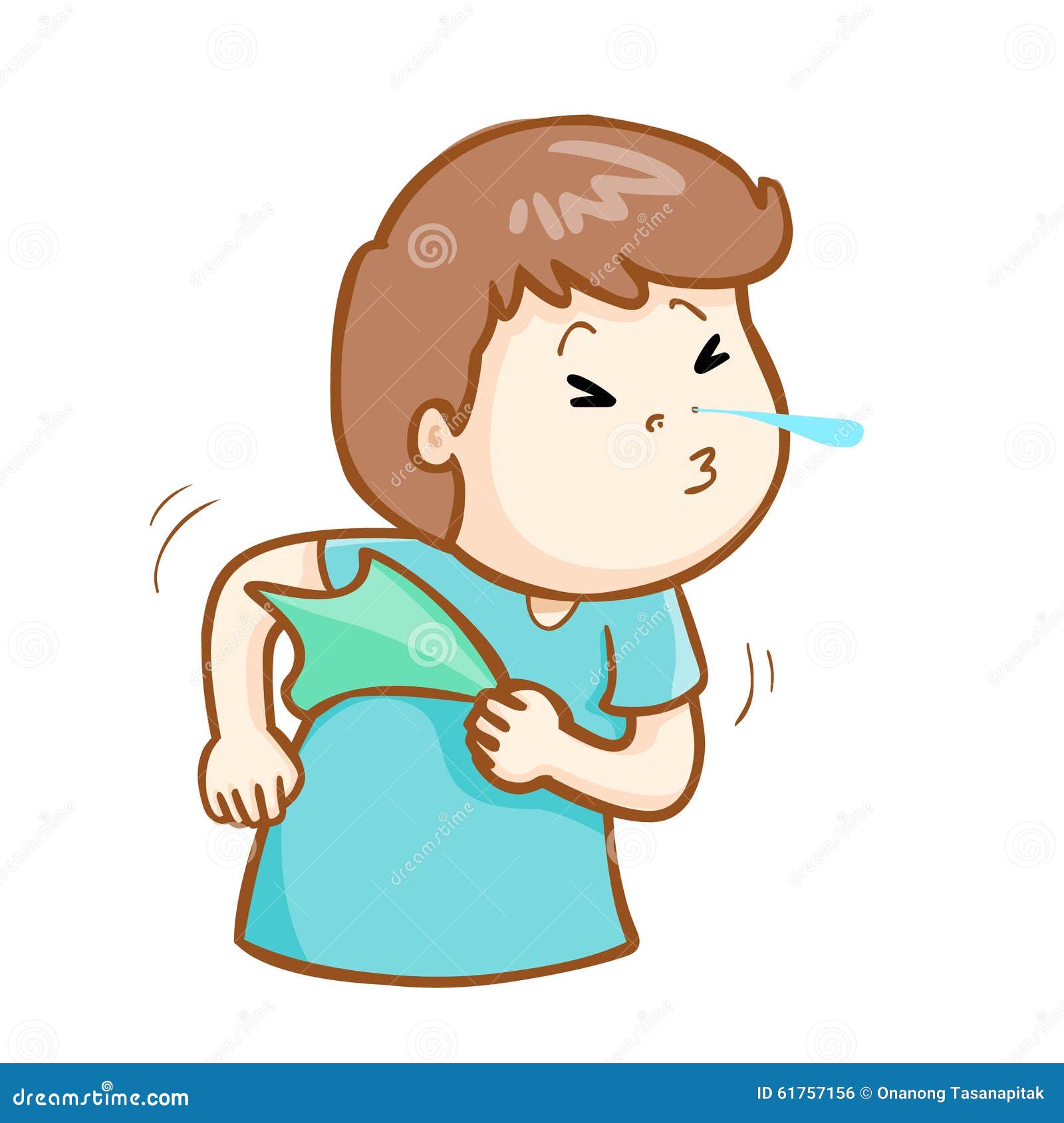 Ill man sneezing cartoon stock vector. Illustration of health - 61757156